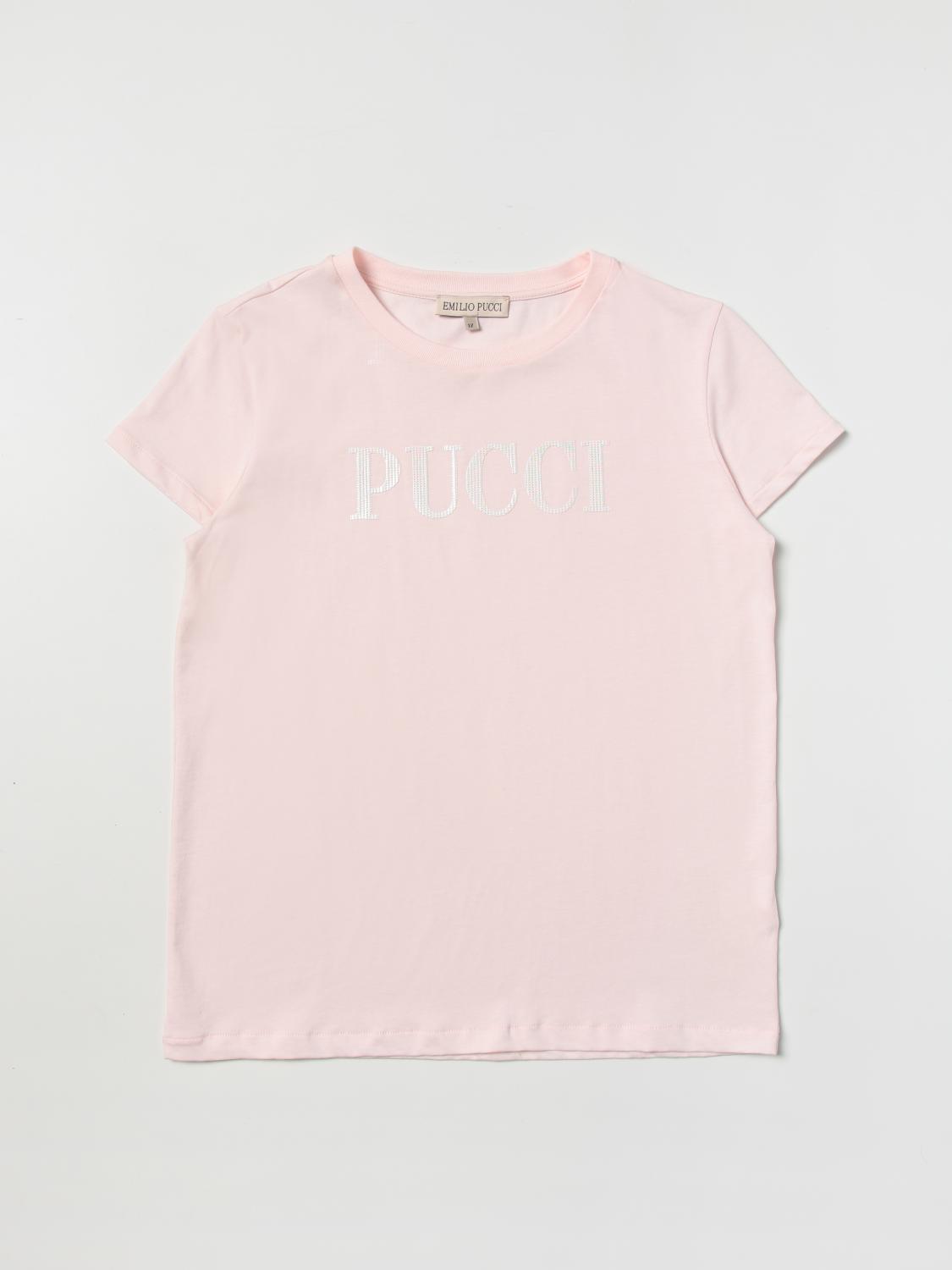 PUCCI: T-shirt kids - Pink | Pucci t-shirt 9R8B91J0177 online at GIGLIO.COM