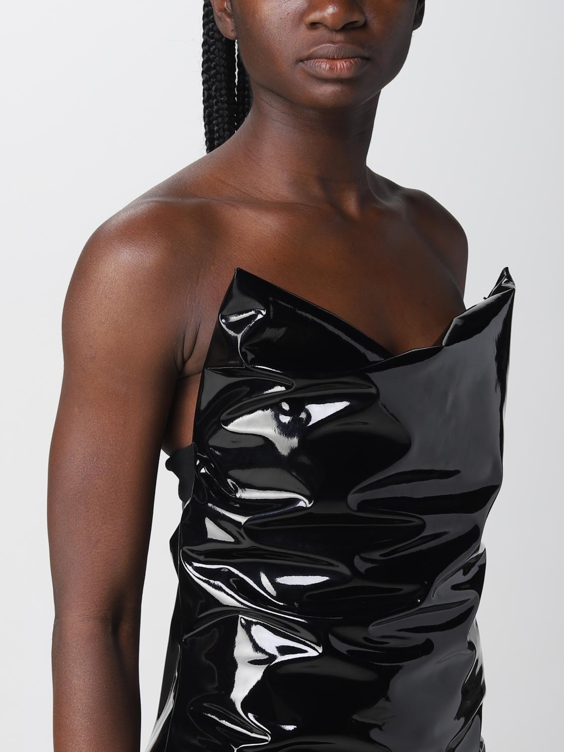 Max Mara Outlet: Abito in tessuto verniciato stretch - Nero | Abito Max ...