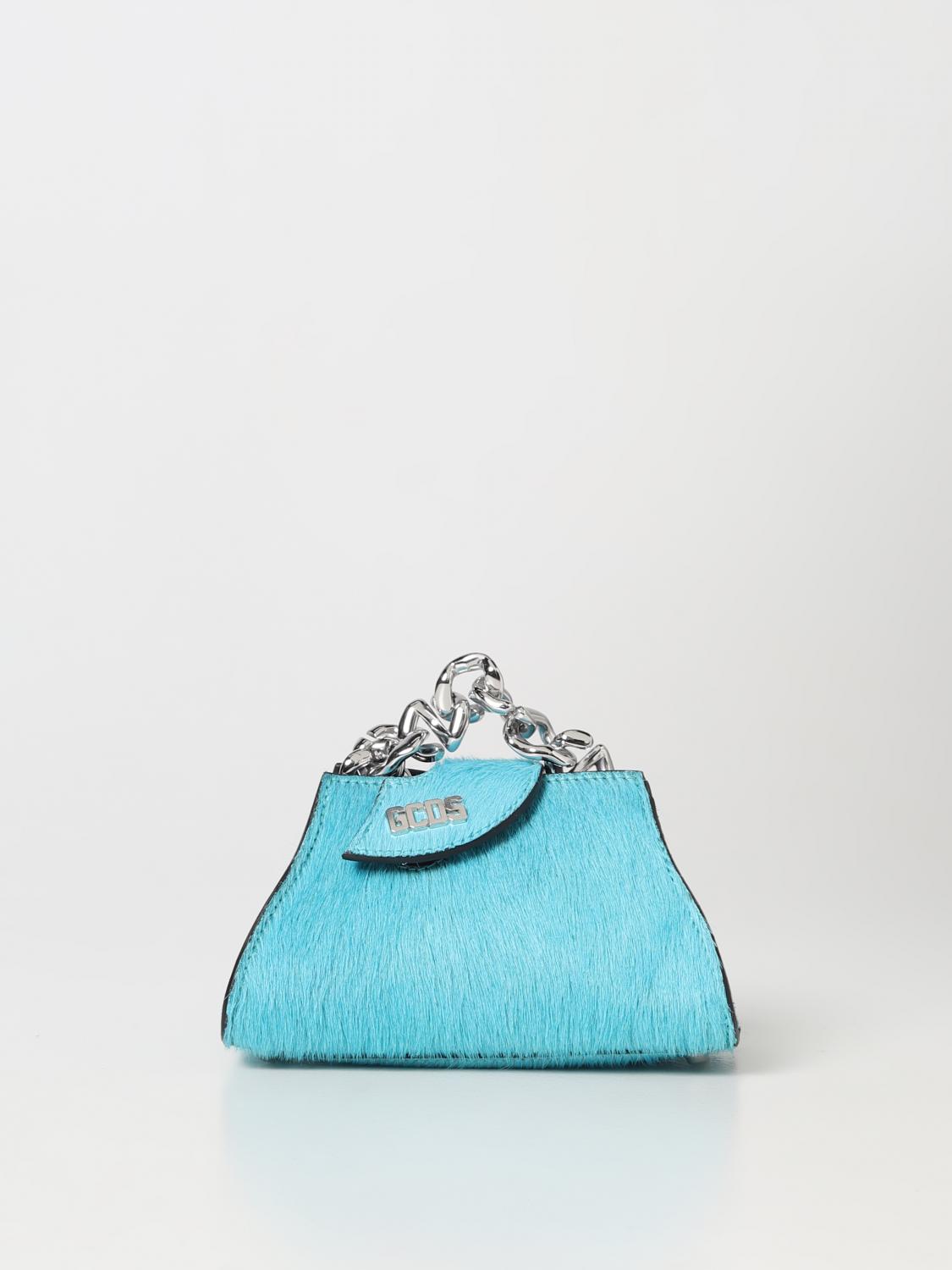 GCDS: Shoulder bag women - Turquoise | GCDS mini bag AI22W500324 online ...