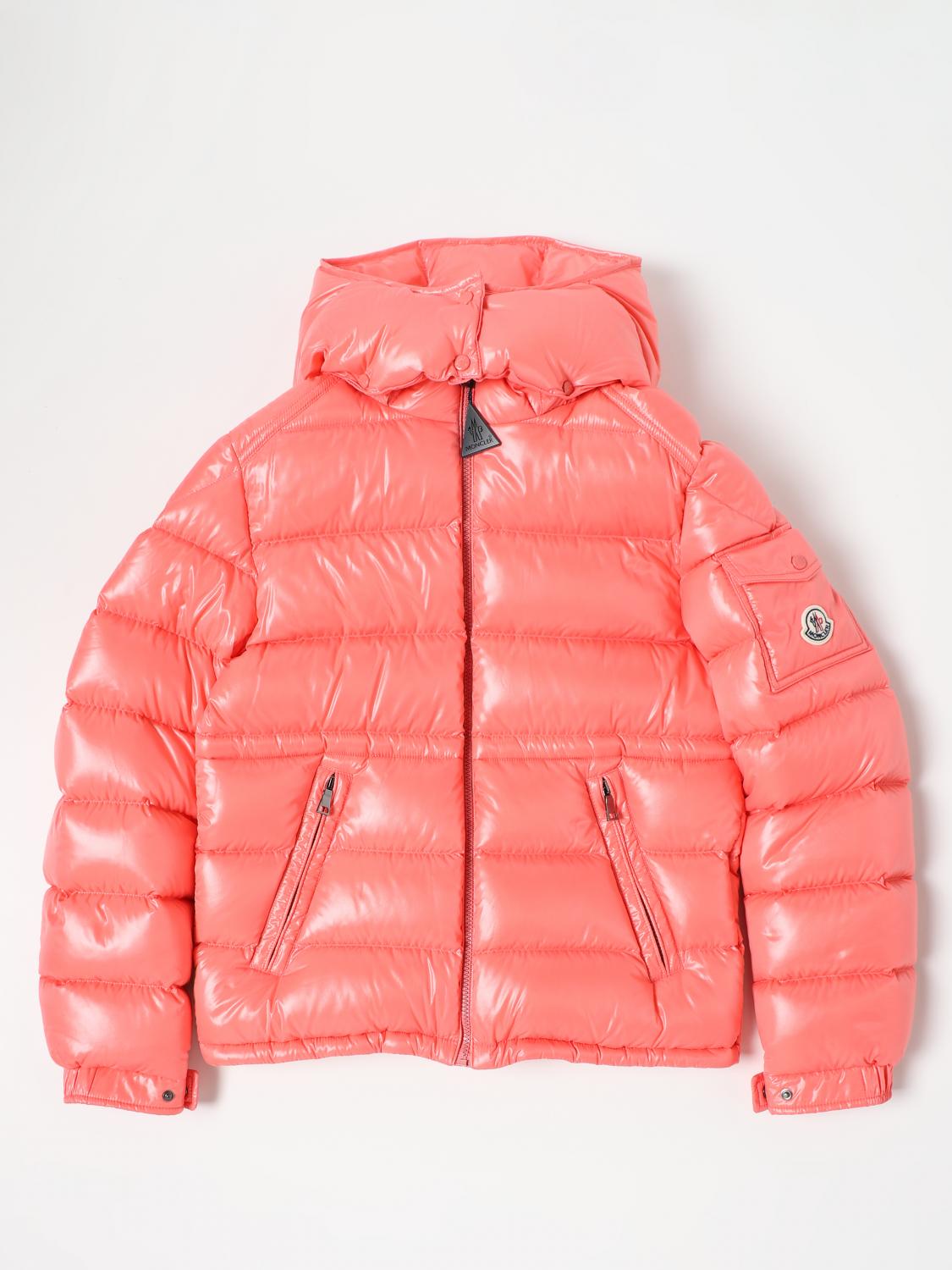 MONCLER: shiny nylon down jacket - Pink | Moncler jacket 1A0006368950 ...