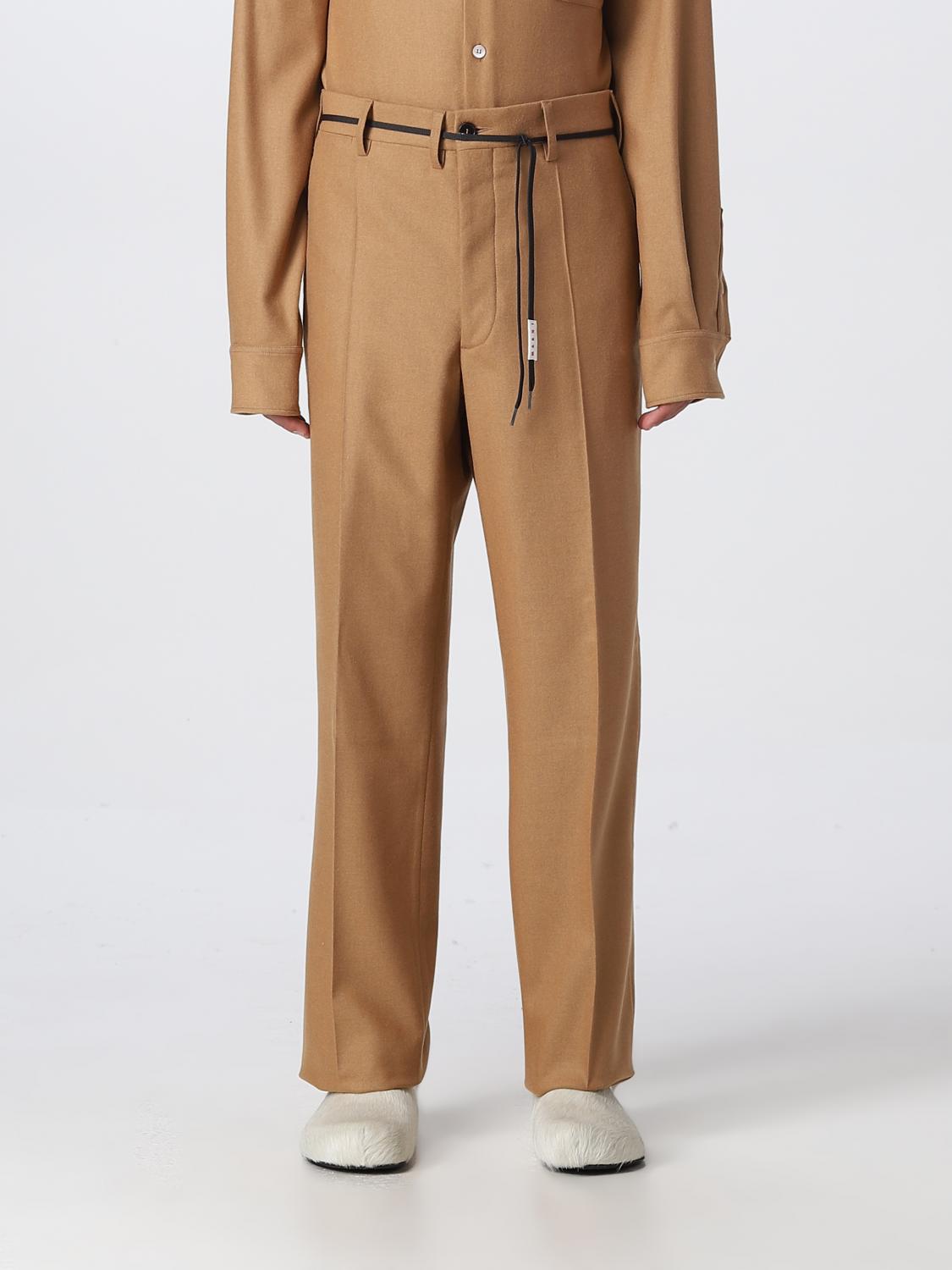 MARNI: Pants men - Beige | Marni pants PUMU0110U0UTW970 online at ...
