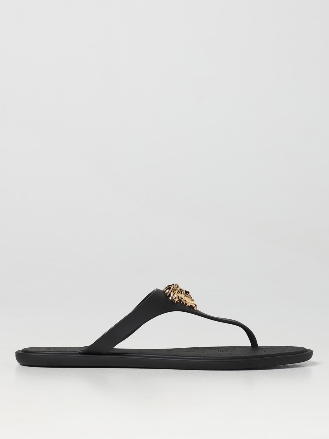 VERSACE: sliders in rubber - Black | Versace flat sandals DSR257CDGOM8 ...