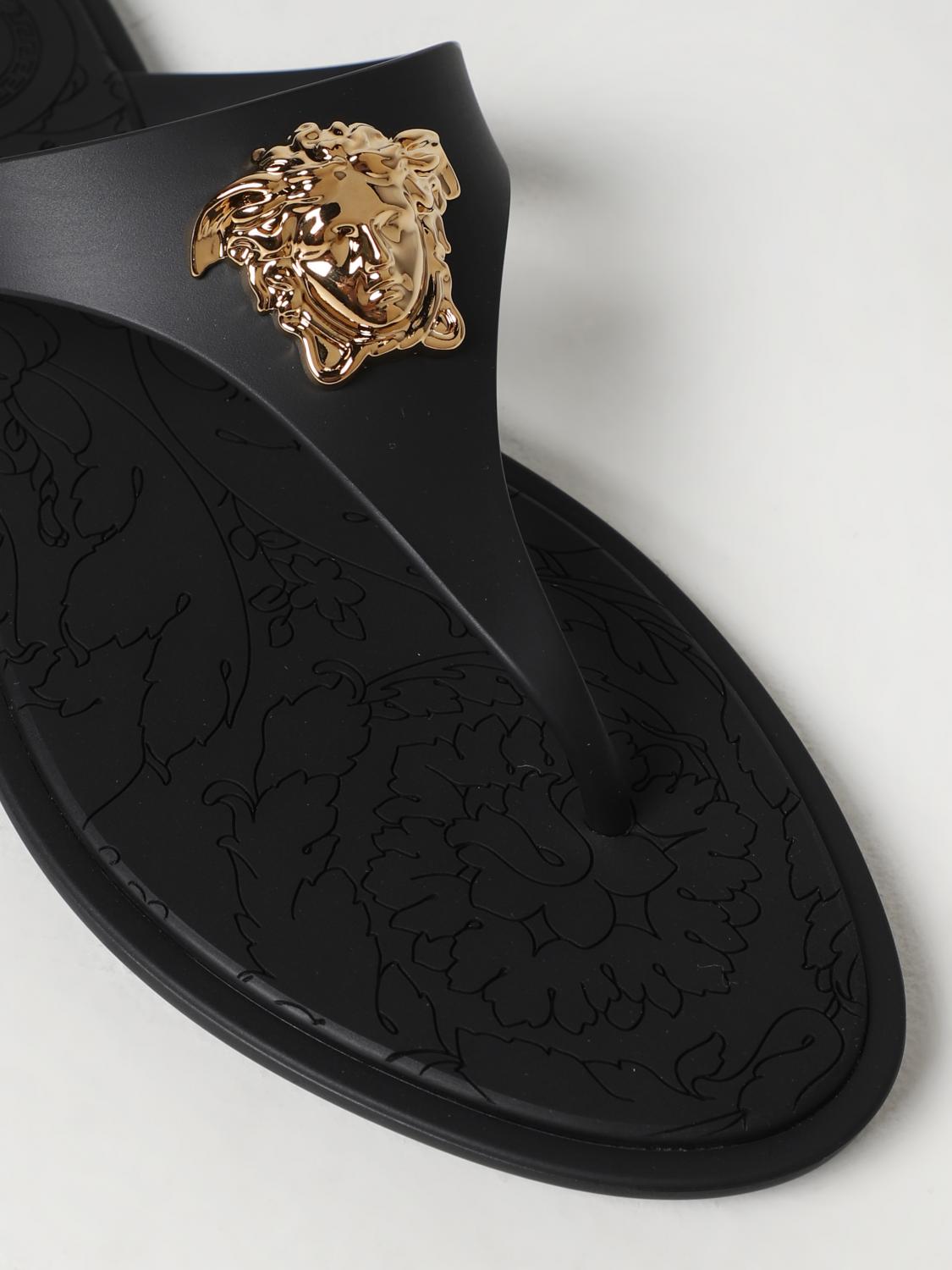 Versace sliders in rubber - Black | DSR257CDGOM8 | GIGLIO.COM