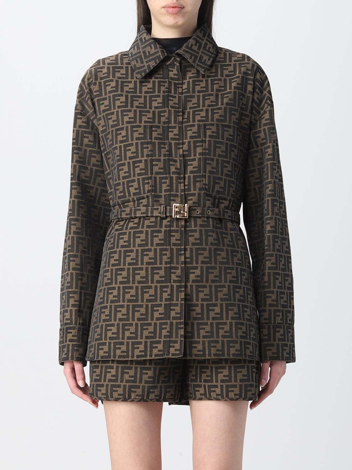 FENDI: Blazer woman - Tobacco | Fendi jacket FJ7267 A5W3 online at ...