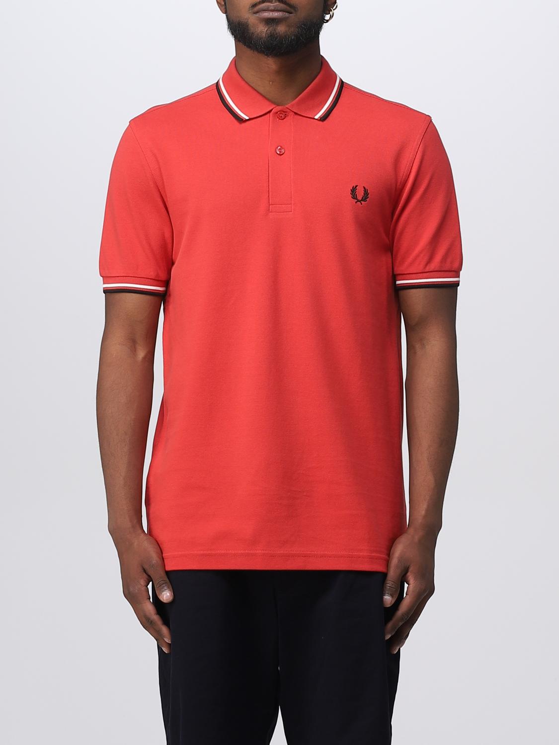 FRED PERRY: Polo shirt men - Red | Fred Perry polo shirt M3600 online ...