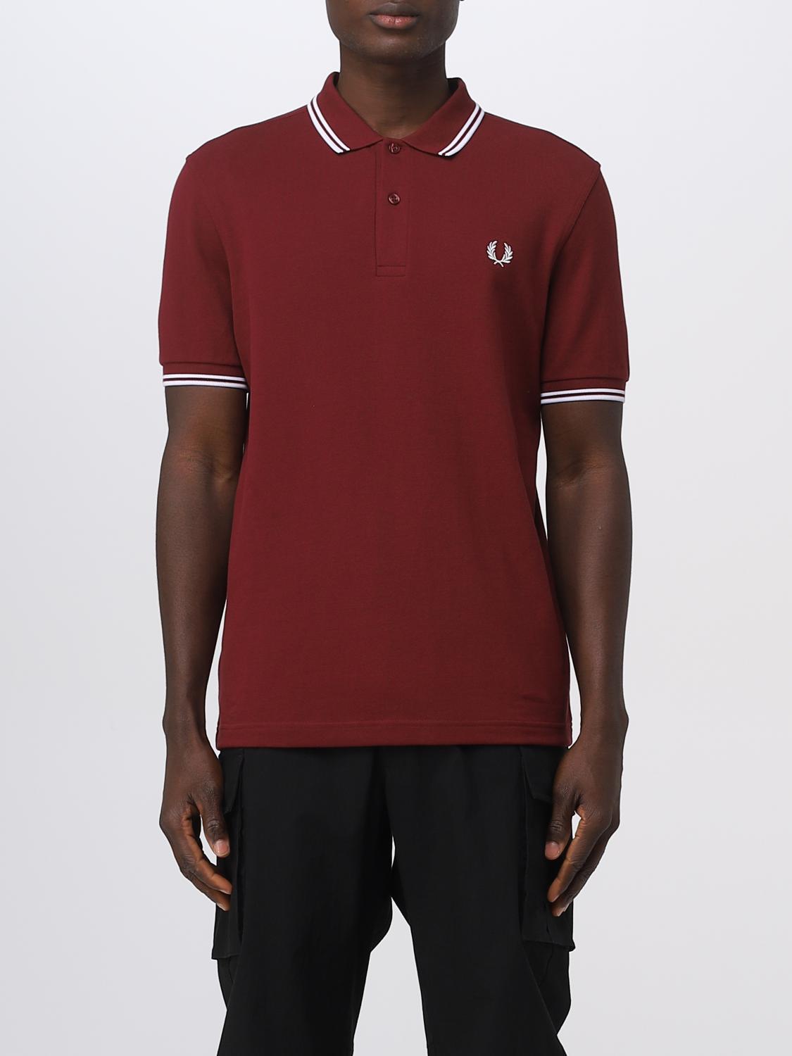 FRED PERRY: Polo shirt men - Wine | Fred Perry polo shirt M3600 online ...