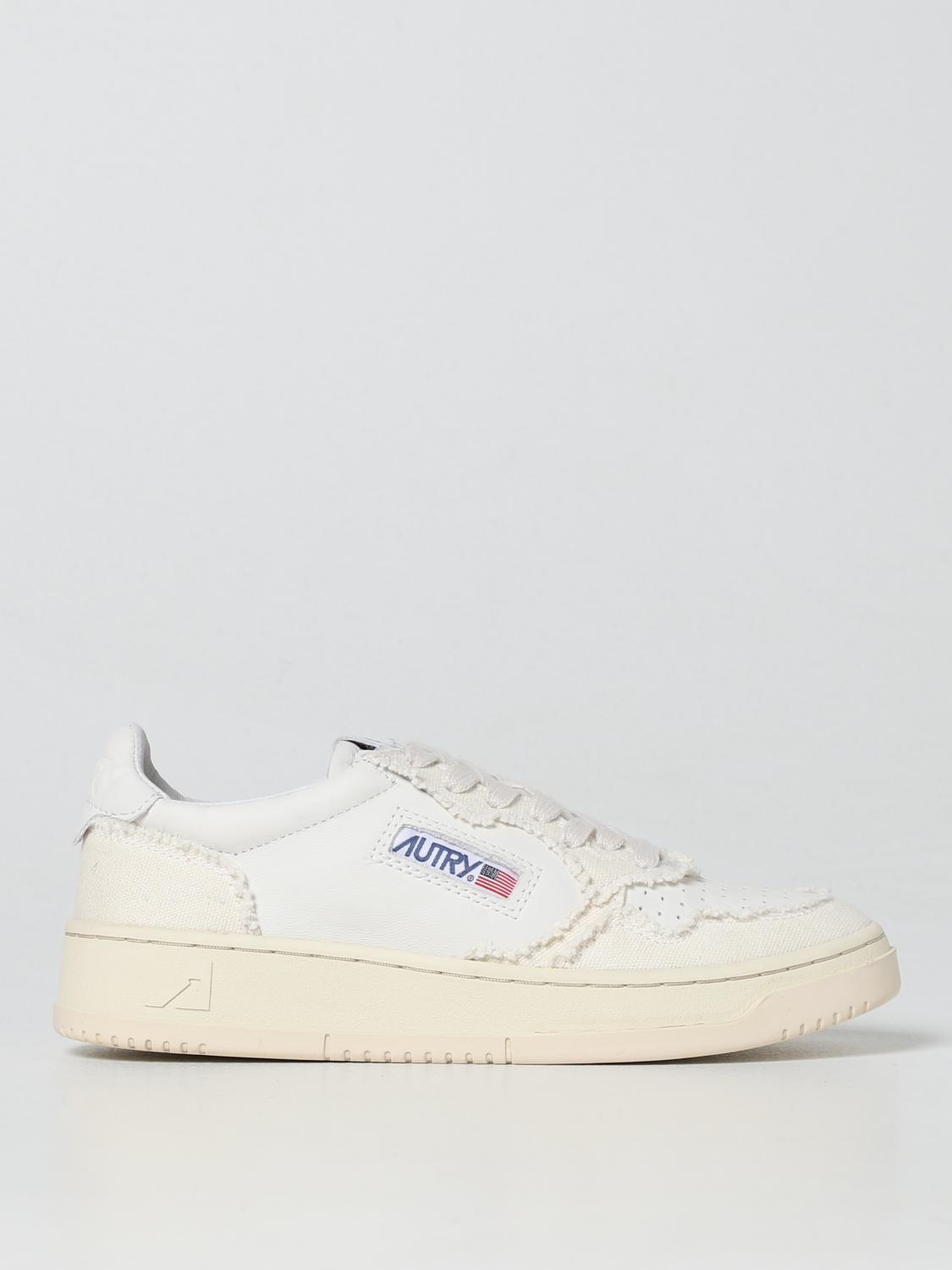AUTRY: Sneakers Medalist 01 in nappa e canvas - Panna | Sneakers Autry ...