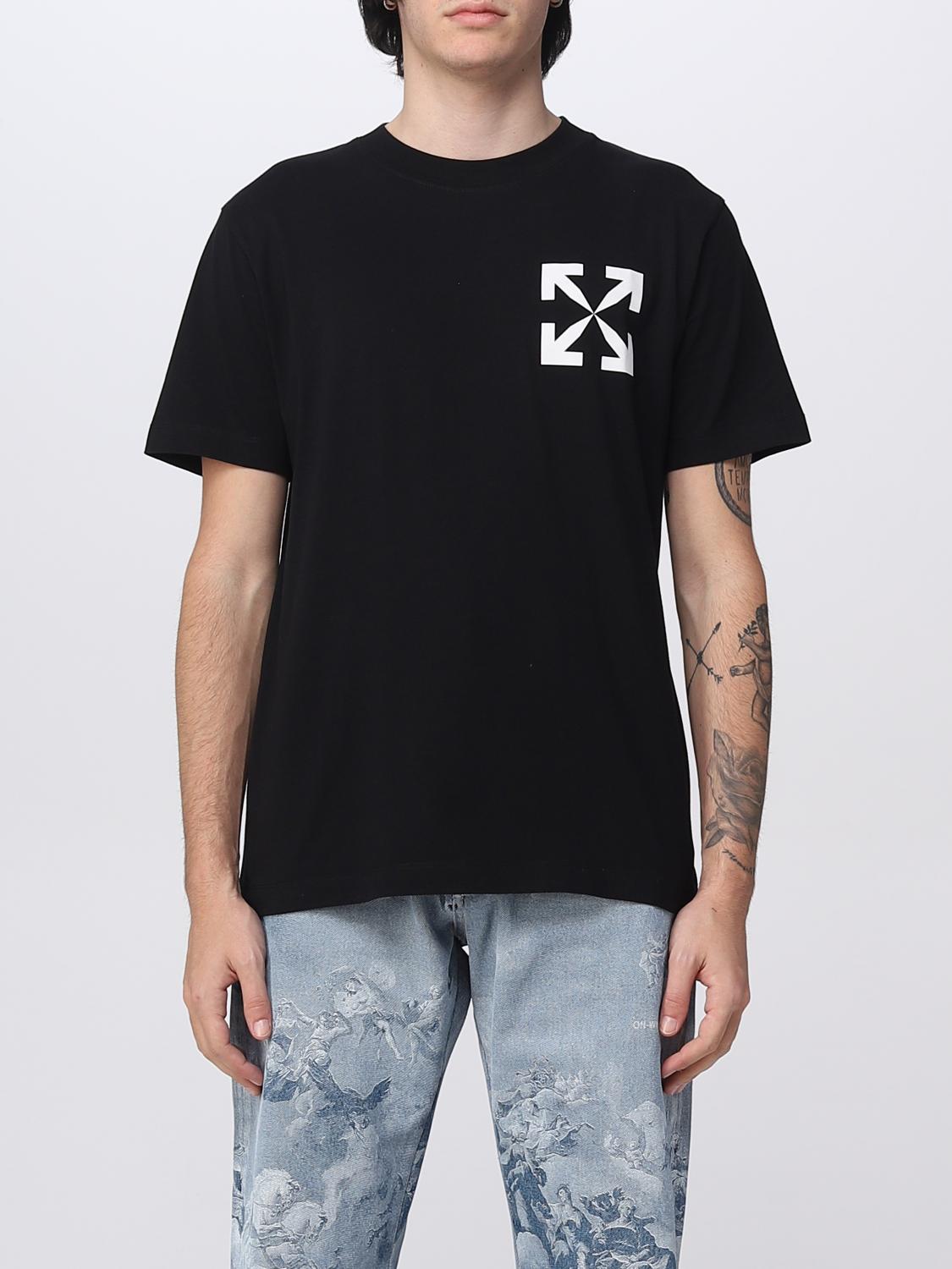 OFF-WHITE: cotton T-shirt with logo print - Black | Off-White t-shirt ...