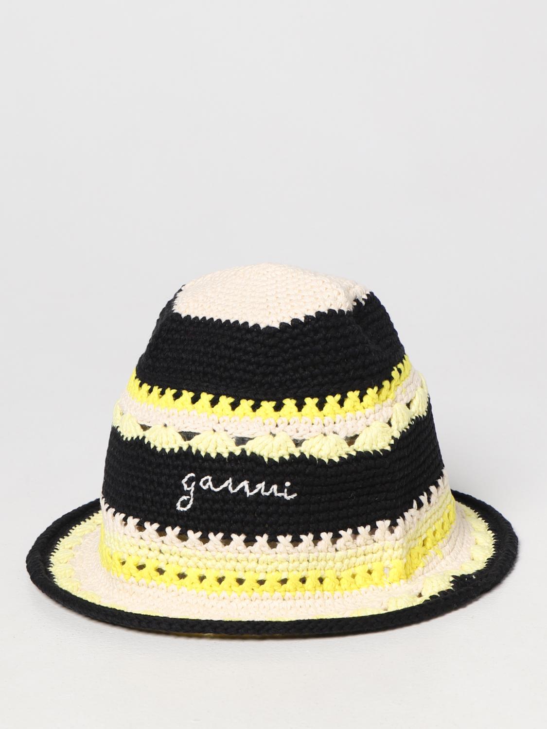GANNI: hat in organic cotton - Kiwi | Ganni hat A4514 online at GIGLIO.COM