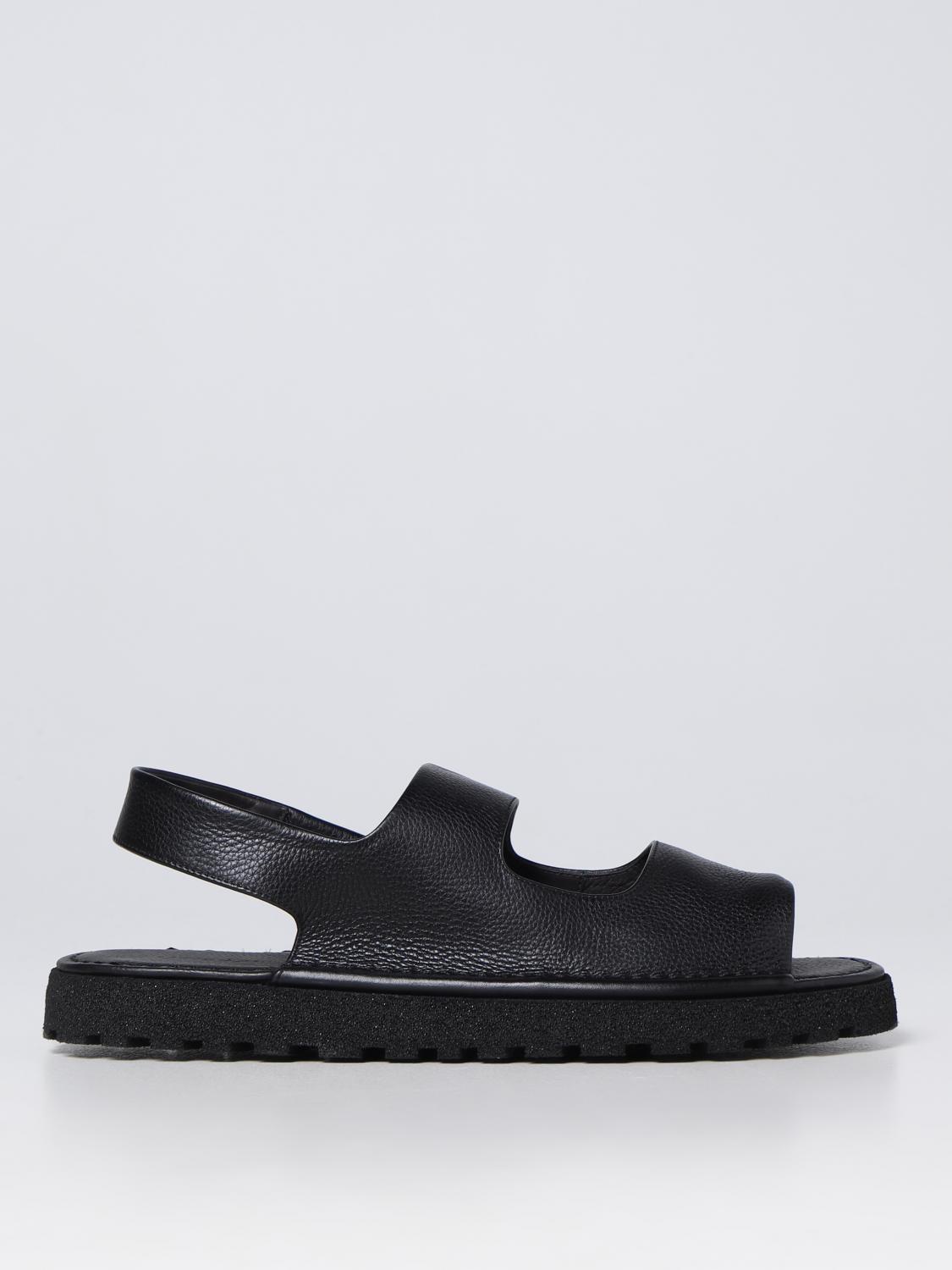 MARSÈLL: Sanpomice Marsèll sandals in grained leather - Black | Marsèll ...