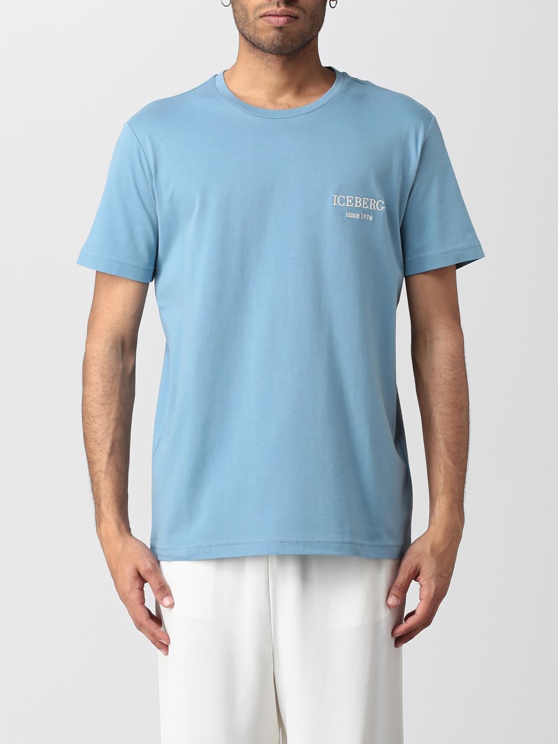 ICEBERG: T-shirt men - Gnawed Blue | Iceberg t-shirt F0266301 online at ...