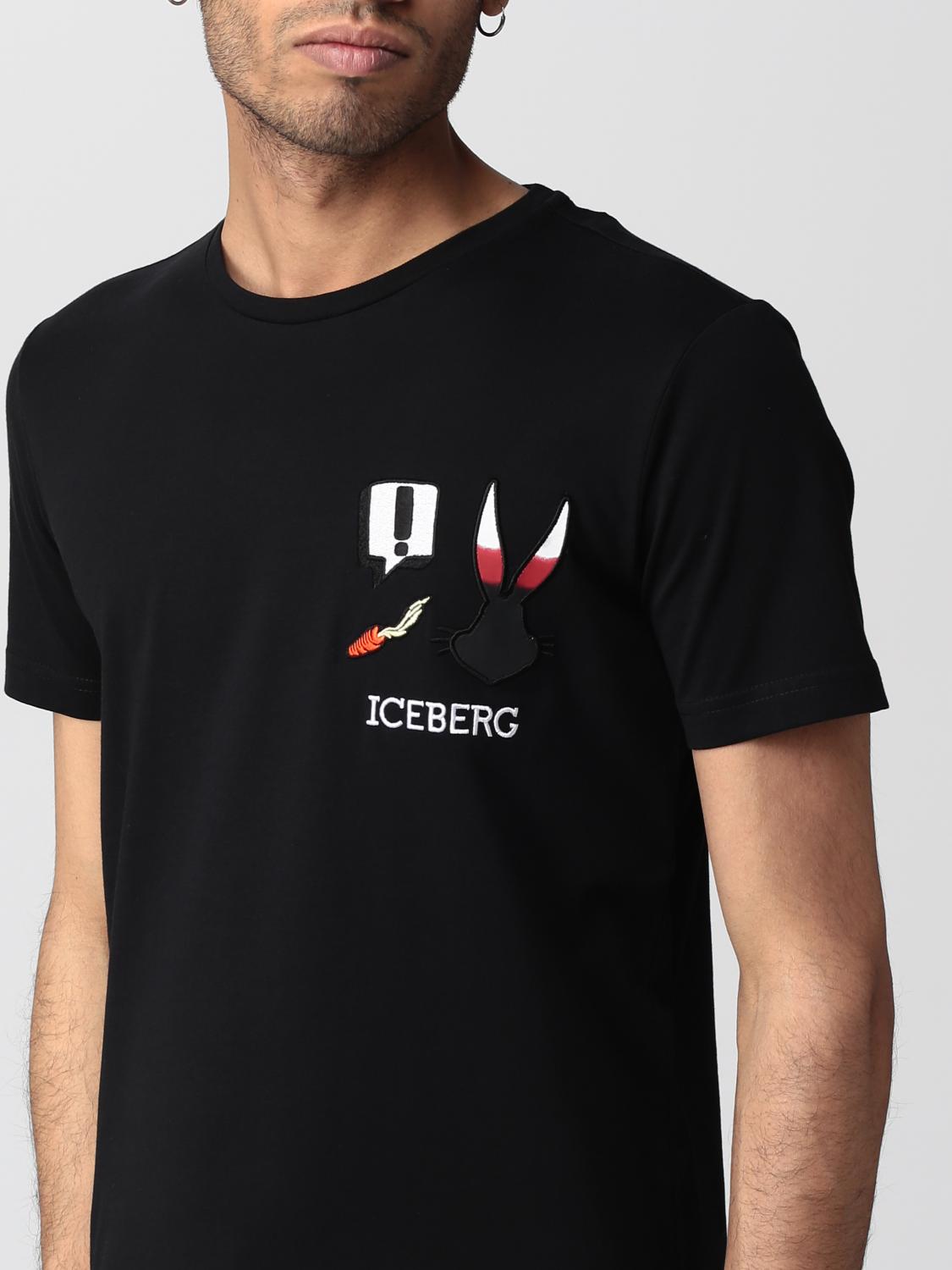 ICEBERG: T-shirt men - Black | Iceberg t-shirt F0106301 online at ...