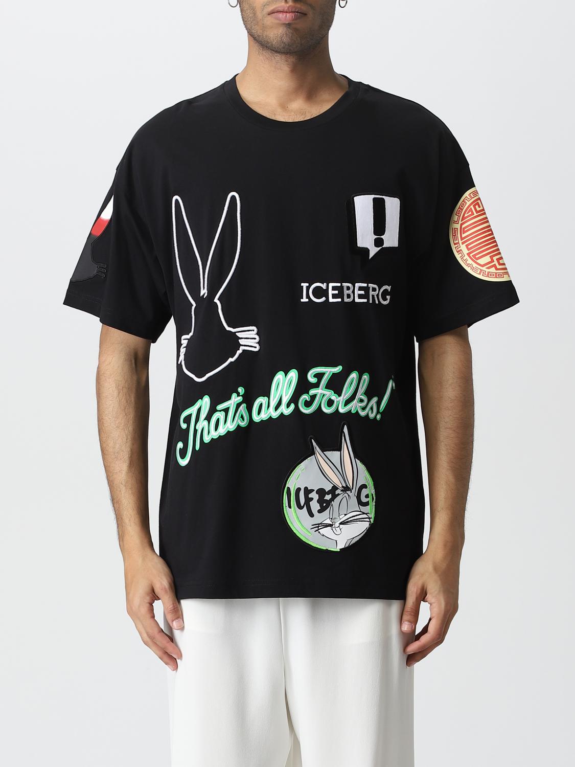 ICEBERG: T-shirt men - Black | Iceberg t-shirt F0706301 online at ...