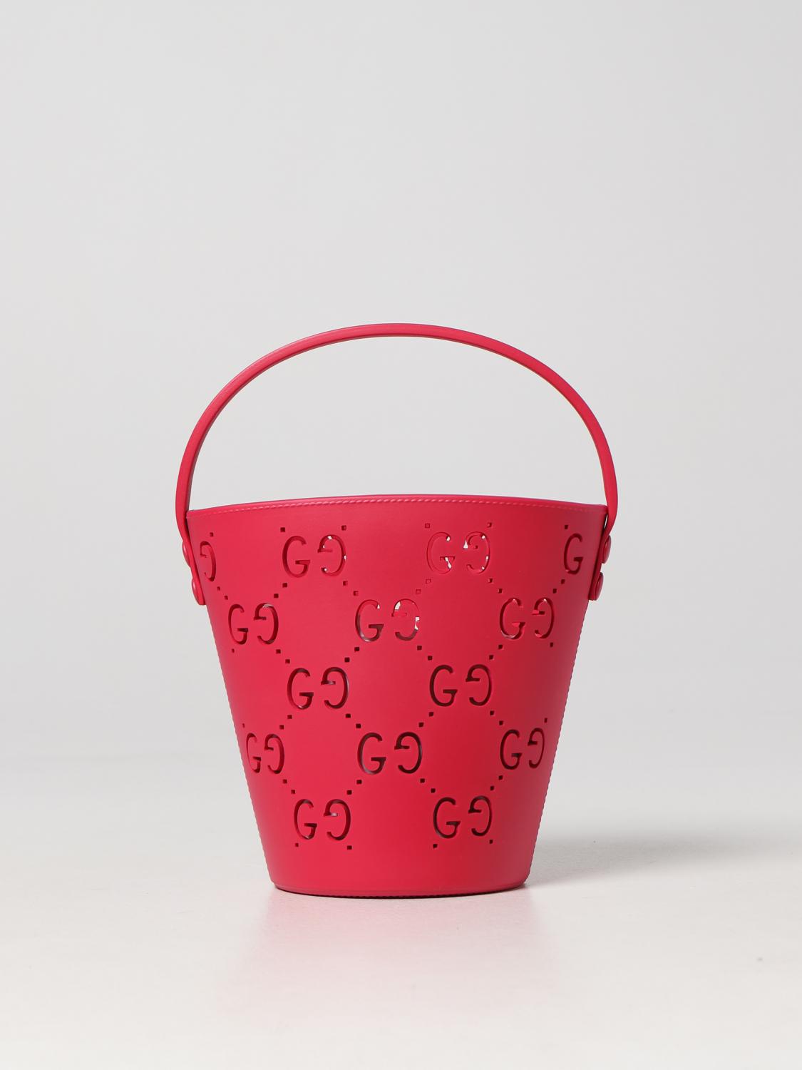Gucci bag in rubber with perforated GG monogram - Red | 7230519AAAL ...