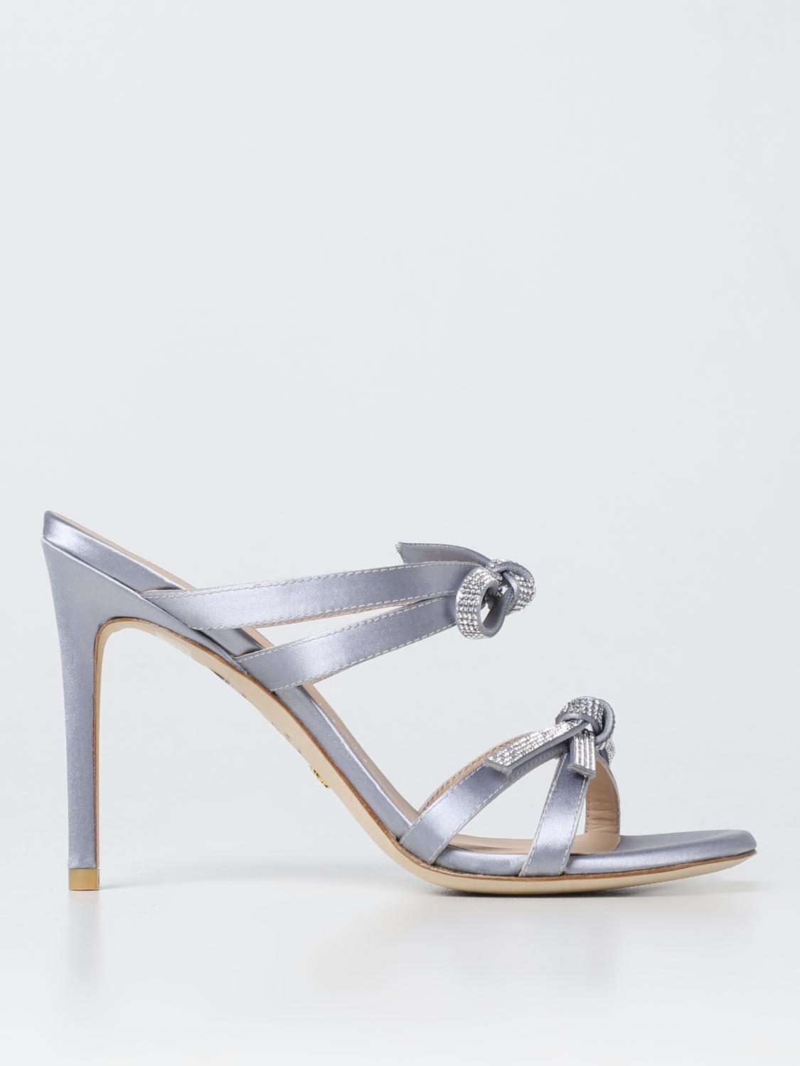 Stuart Weitzman Outlet: SW Bow satin sandal - Grey | Stuart Weitzman ...