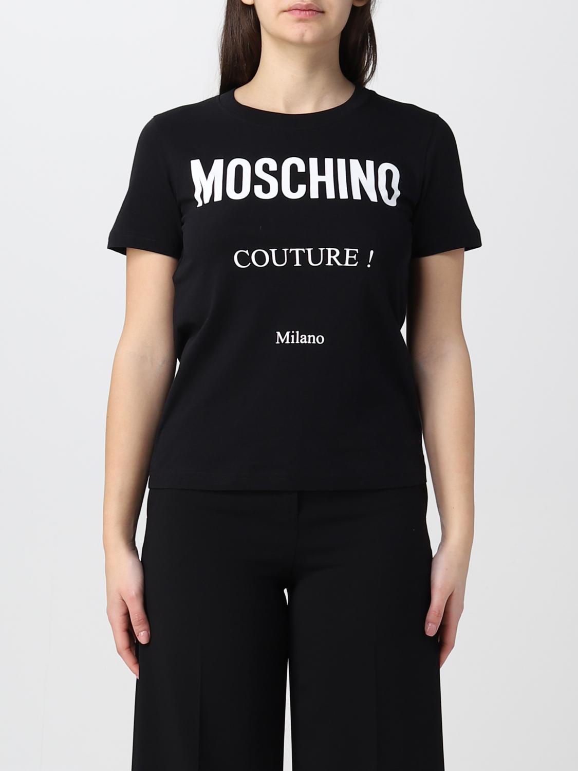MOSCHINO COUTURE: T-shirt woman - Black | Moschino Couture t-shirt 0715541 online at GIGLIO.COM