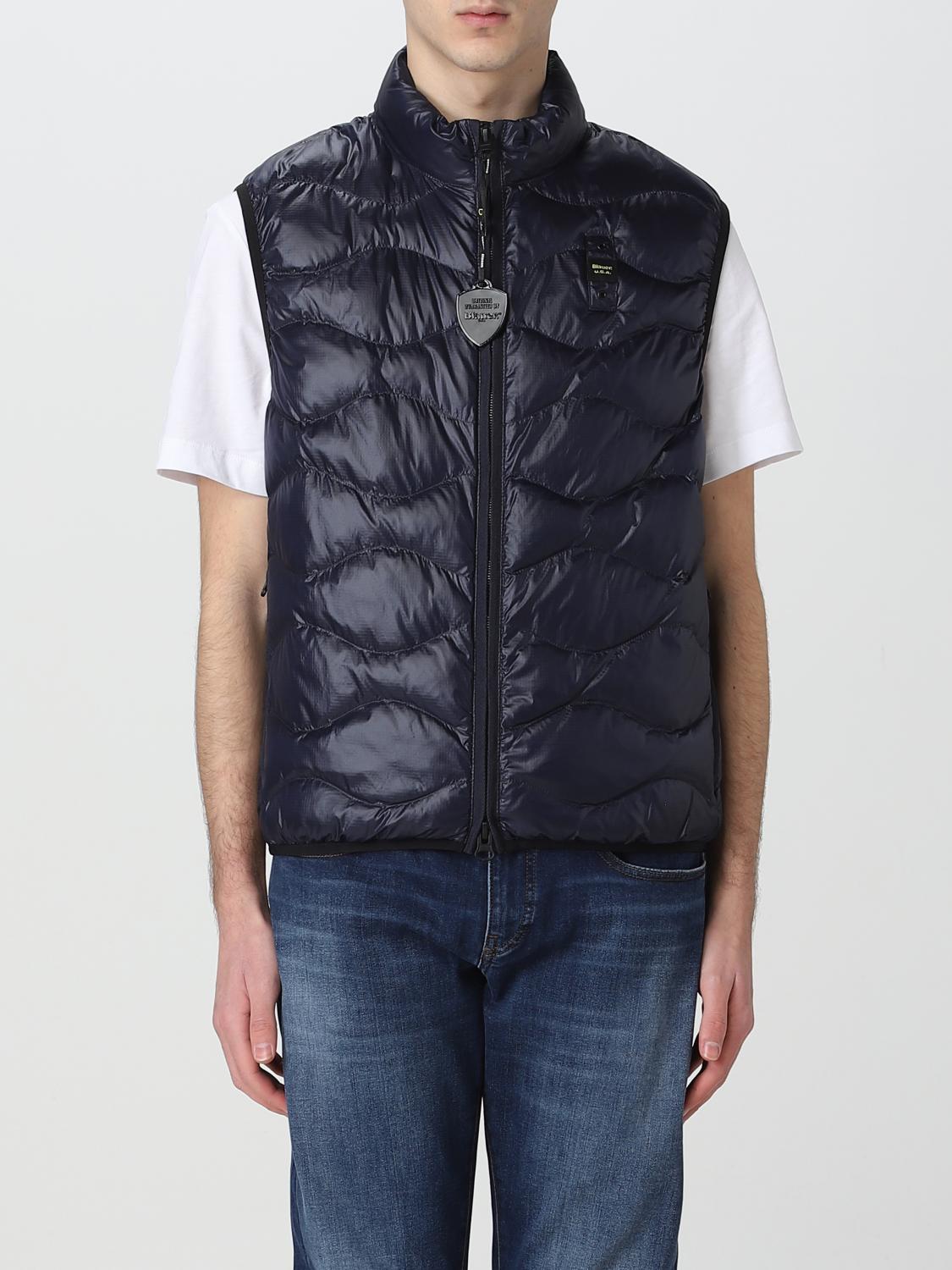 BLAUER: Jacket men - Blue | Blauer suit vest 23SBLUX02041005958 online ...