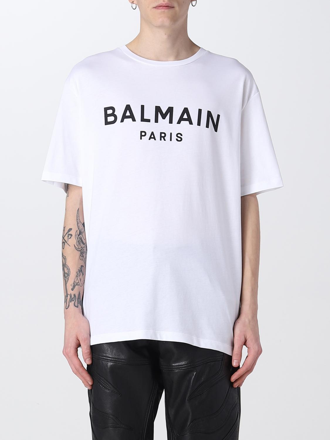 BALMAIN: cotton t-shirt - White | Balmain t-shirt AH1EG000BB73 online ...