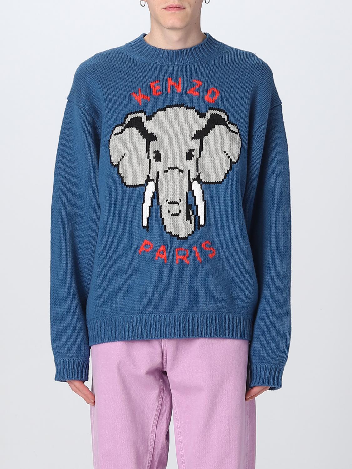 KENZO: Sweater men - Blue | Kenzo sweater FD55PU3643BA online at GIGLIO.COM