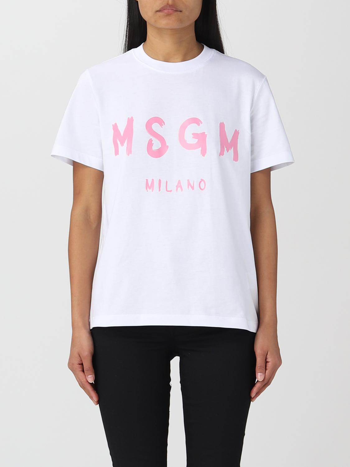 MSGM: cotton t-shirt - White 1 | MSGM t-shirt MDM510237002 online at GIGLIO.COM