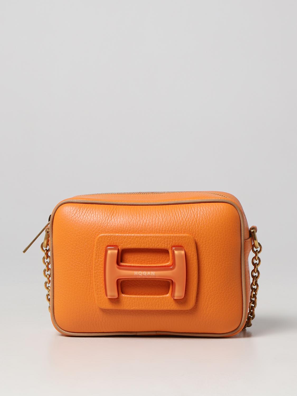HOGAN: bag in textured leather - Orange | Hogan mini bag KBW01MX5100R8T ...