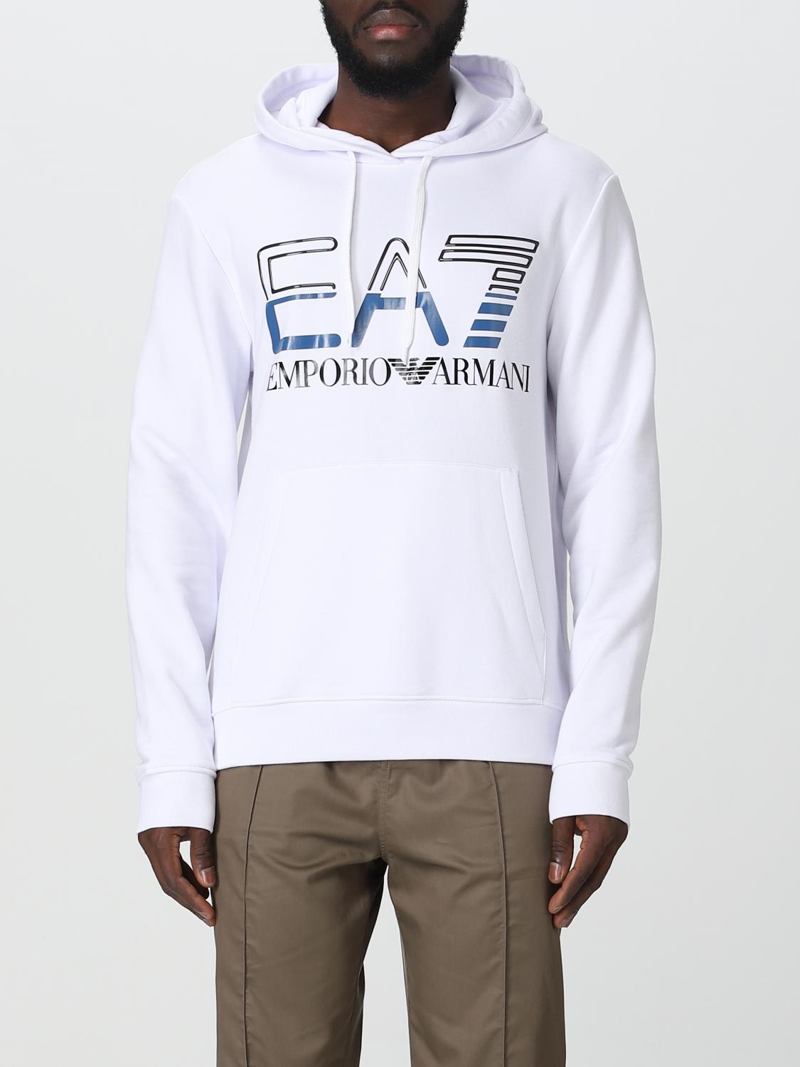 EA7: Felpa in cotone - Bianco | Felpa Ea7 3RPM13PJLSZ online su GIGLIO.COM