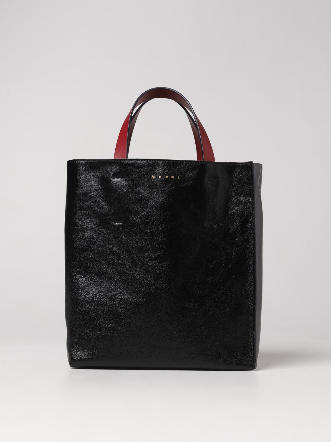 MARNI: Bag Museum bag in tumbled leather - Black | Marni handbag ...