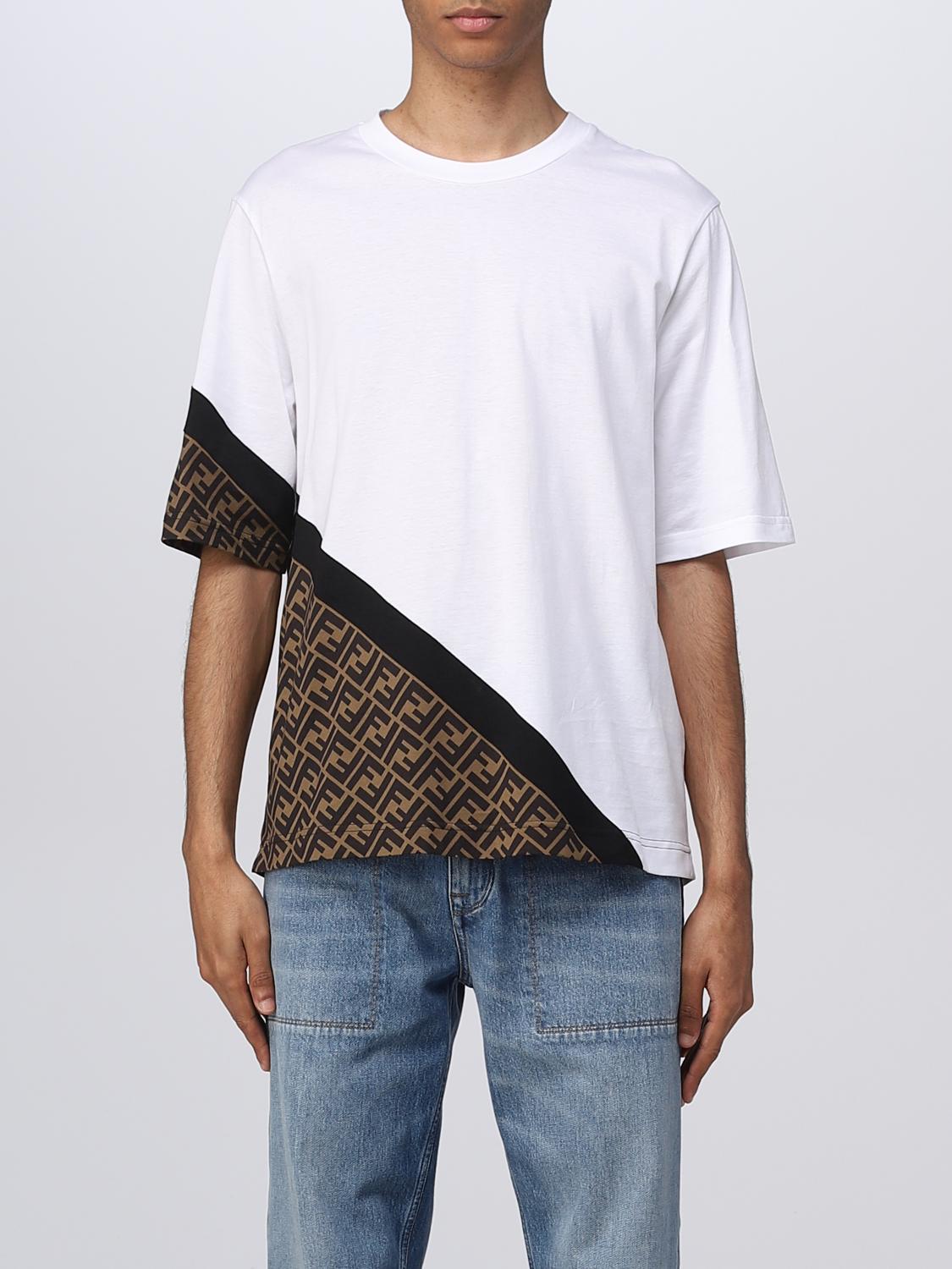 FENDI: cotton T-shirt - White | Fendi t-shirt FAF682AN68 online at GIGLIO.COM