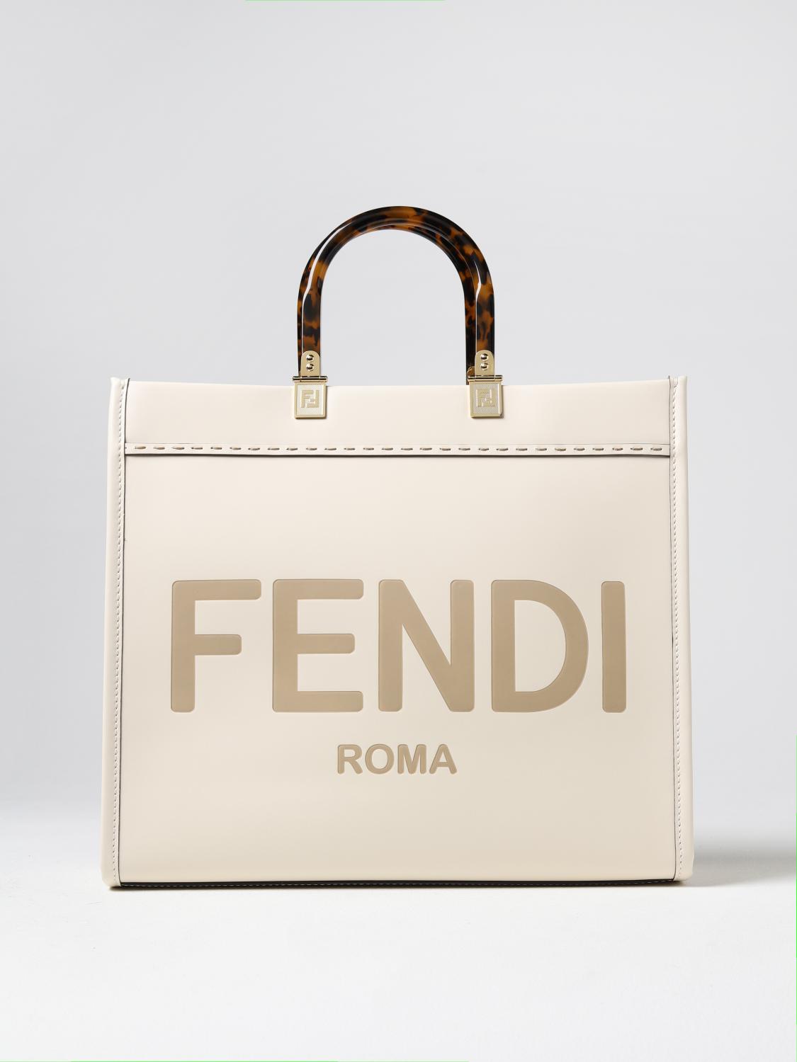 Fendi Sunshine leather bag - White | 8BH386ABVL | GIGLIO.COM