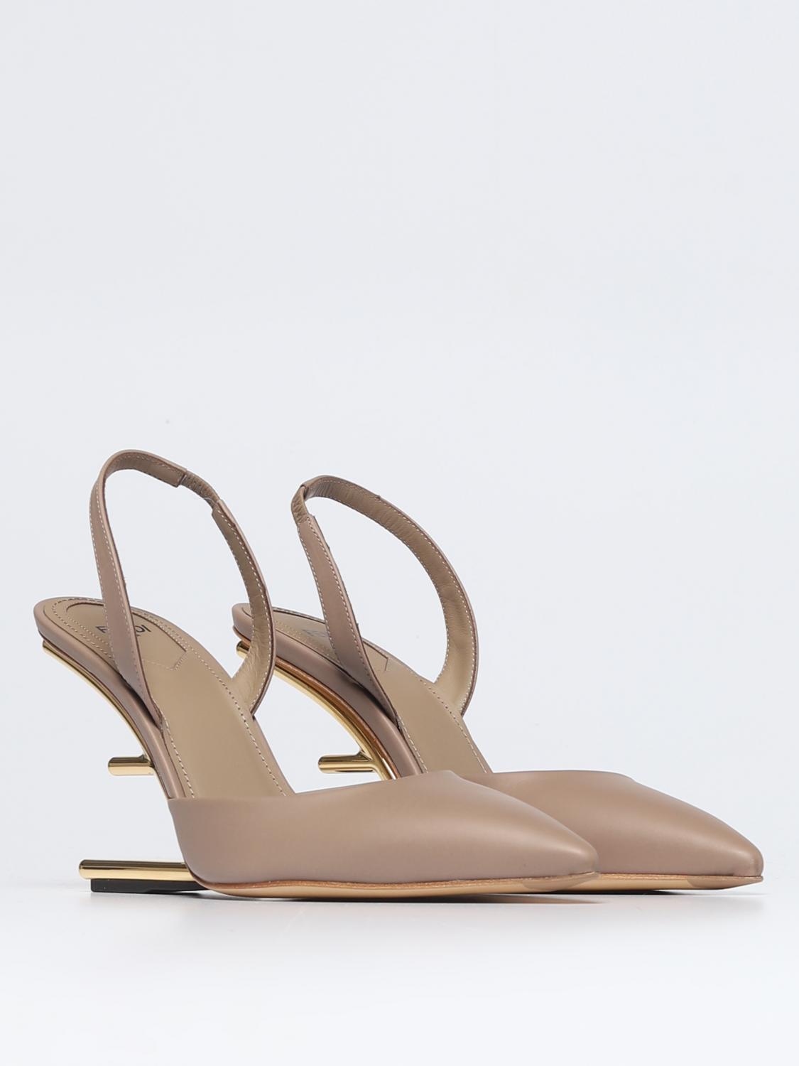 FENDI: First leather slingbacks - Dove Grey | Fendi high heel shoes ...