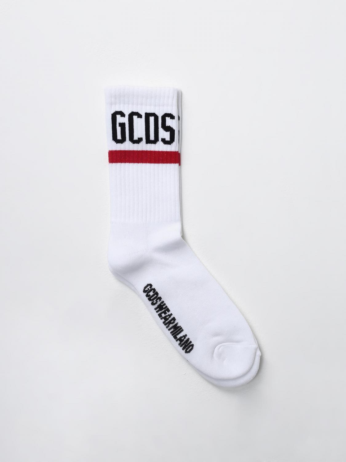 GCDS: Socks men - White | GCDS socks CC94M010024 online at GIGLIO.COM