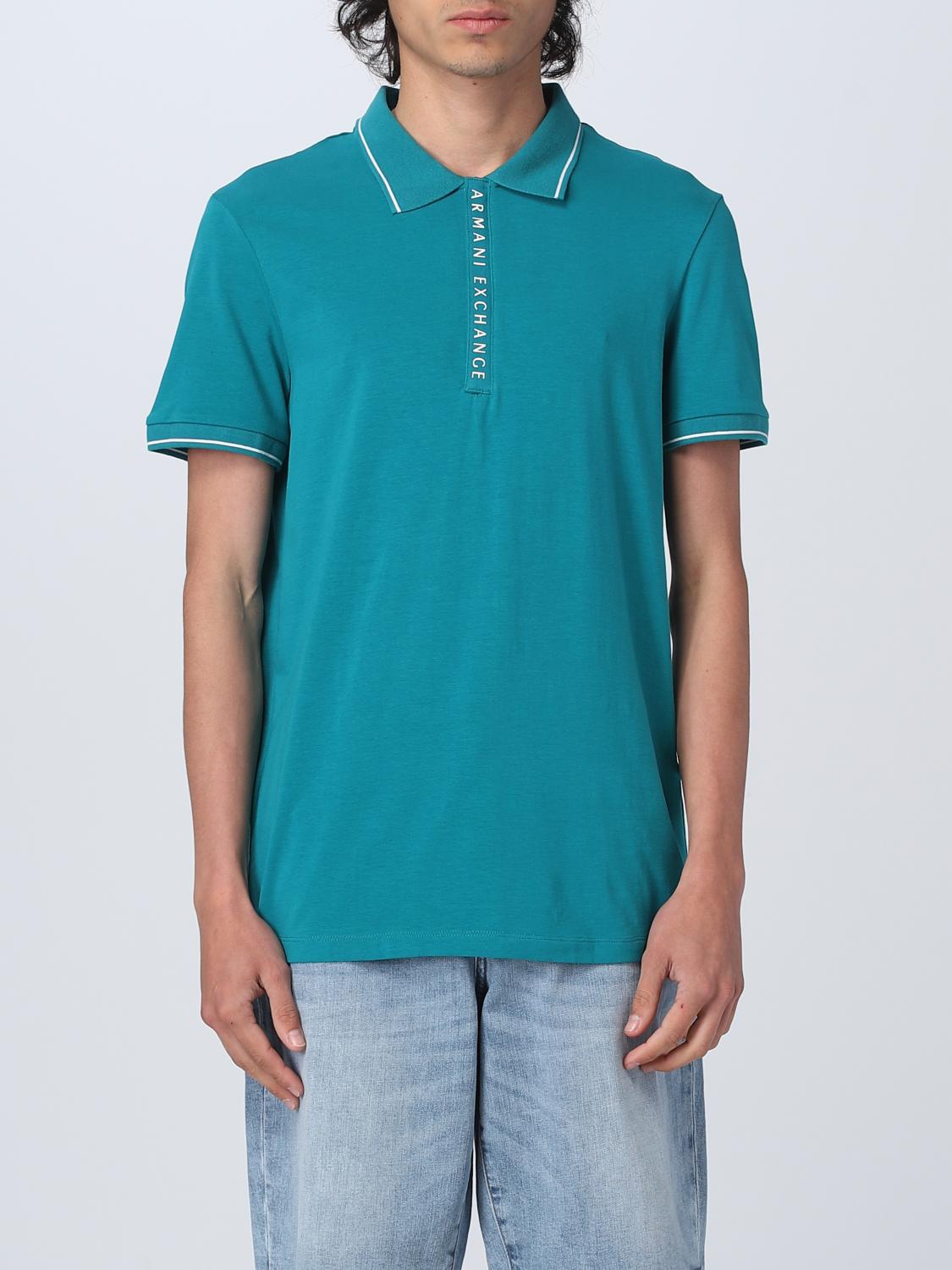 ARMANI EXCHANGE: Polo shirt men - Green | Armani Exchange polo shirt ...