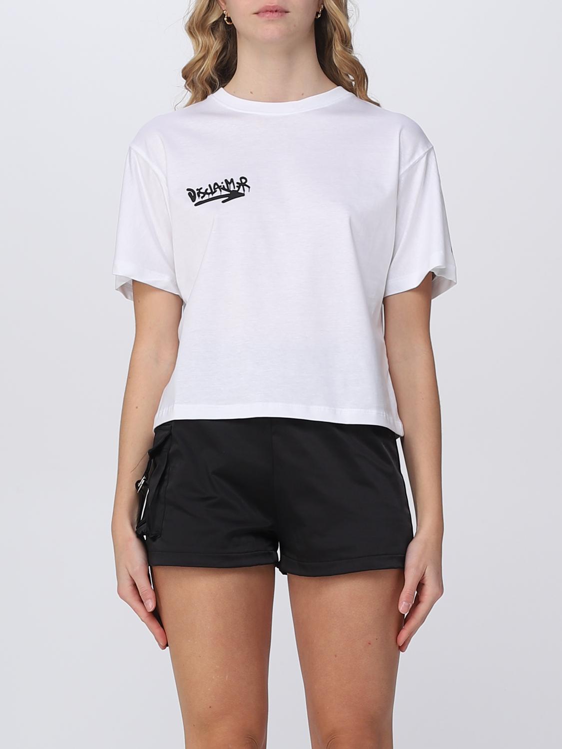 DISCLAIMER: T-shirt woman - White | Disclaimer t-shirt 23EDS53523 ...