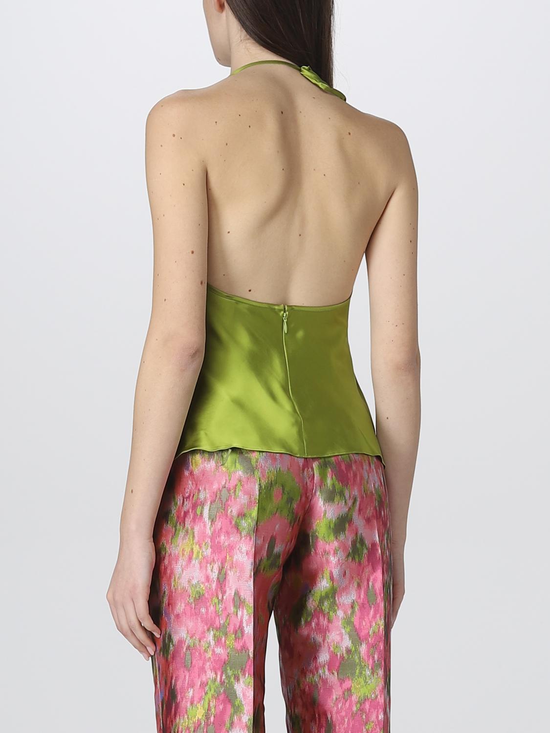 DEL CORE: Top in raso - Verde | Top Del Core T00192 2T0591 online su ...