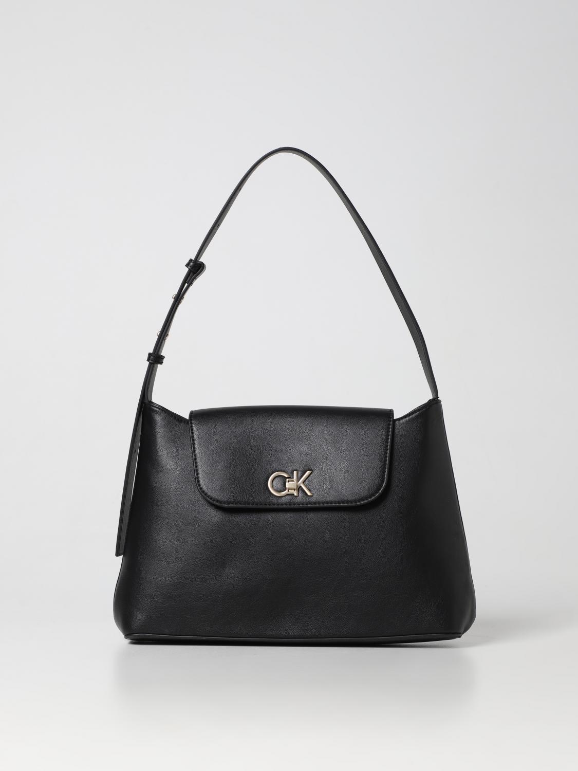 CALVIN KLEIN: Shoulder bag woman - Black | Calvin Klein shoulder bag ...