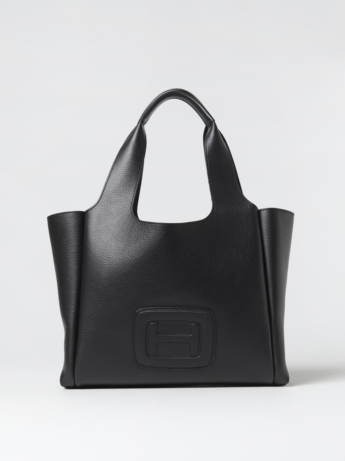 HOGAN: bag in hammered leather - Black | Hogan shoulder bag ...