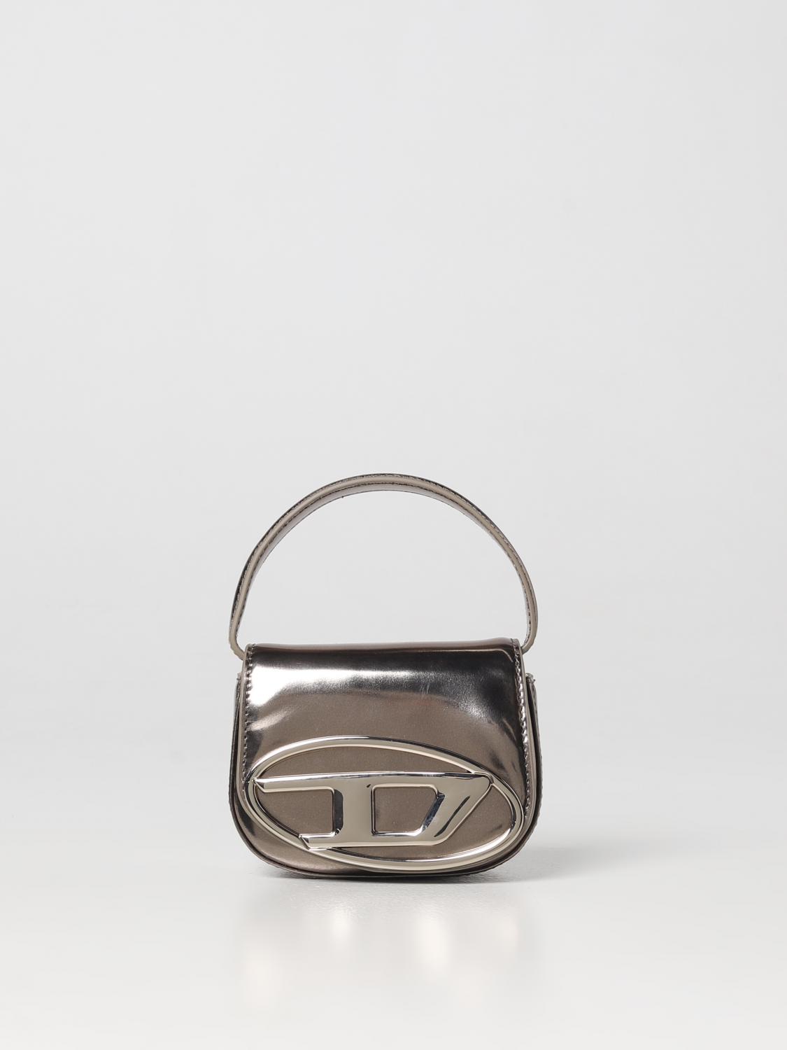 DIESEL: Borsa in pelle specchiata - Argento | Borsa Mini Diesel ...