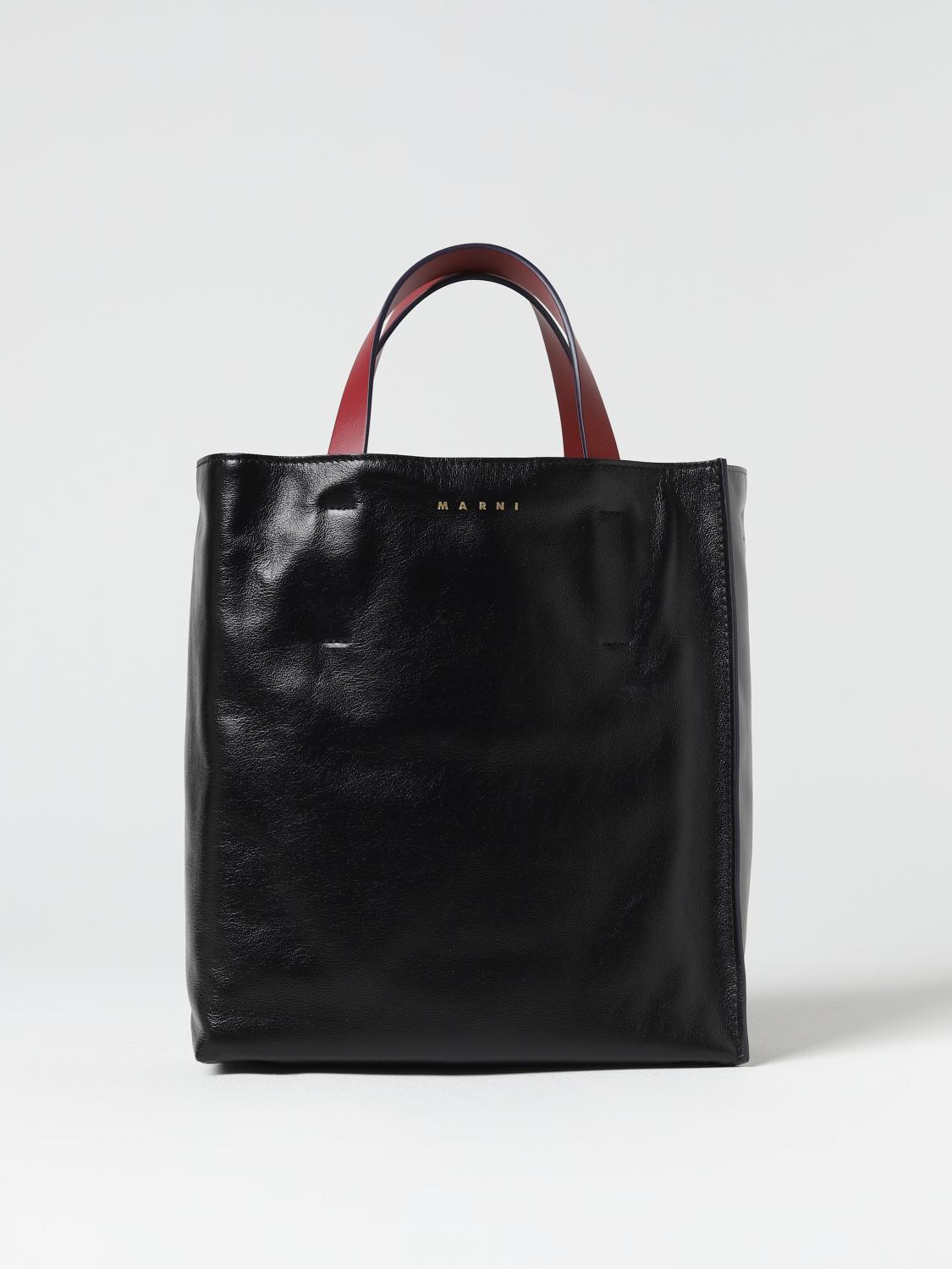 MARNI: Museum bag in smooth leather - Black | Marni handbag ...