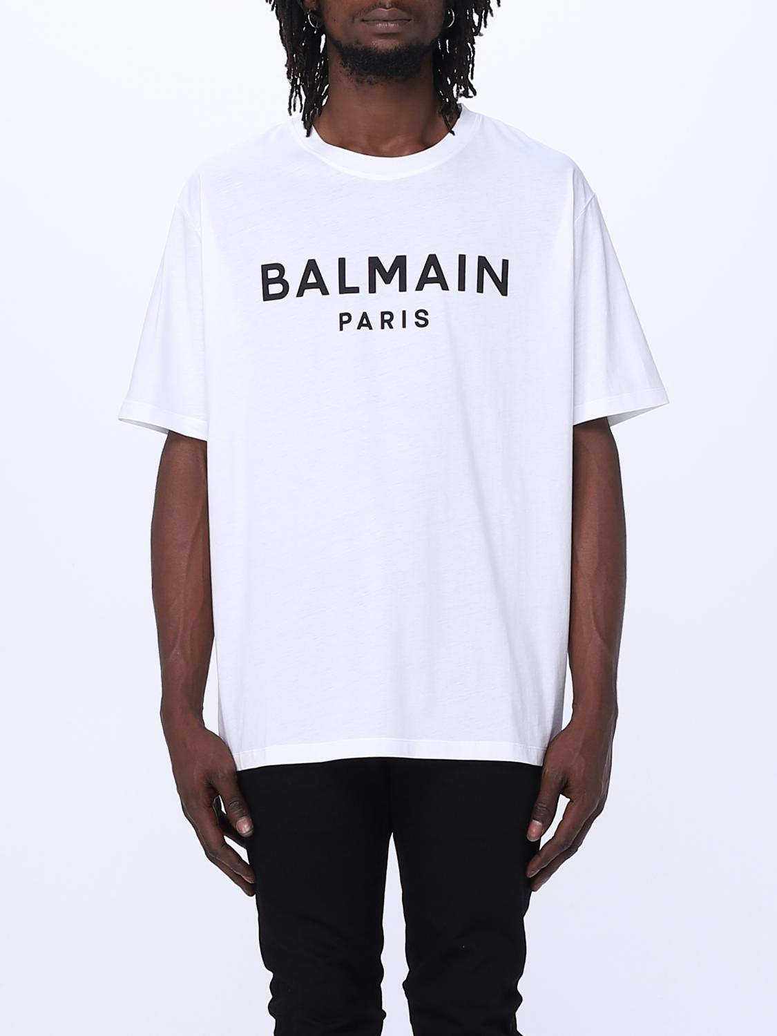 BALMAIN: T-shirt in cotton - White | Balmain t-shirt BH1EG000BB73 ...