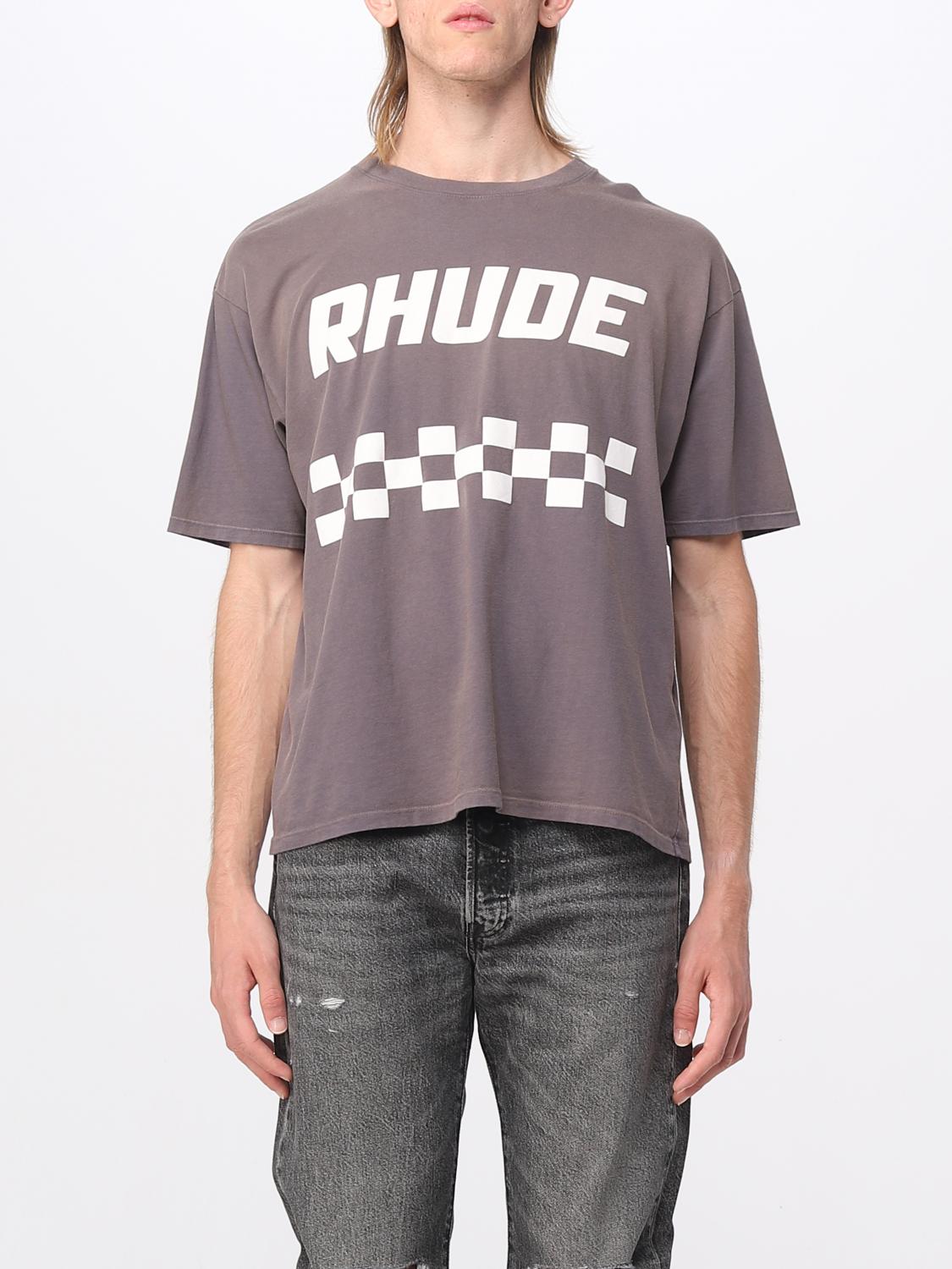 RHUDE: T-shirt men - Grey | Rhude t-shirt RHPF23TT05012675 online at ...