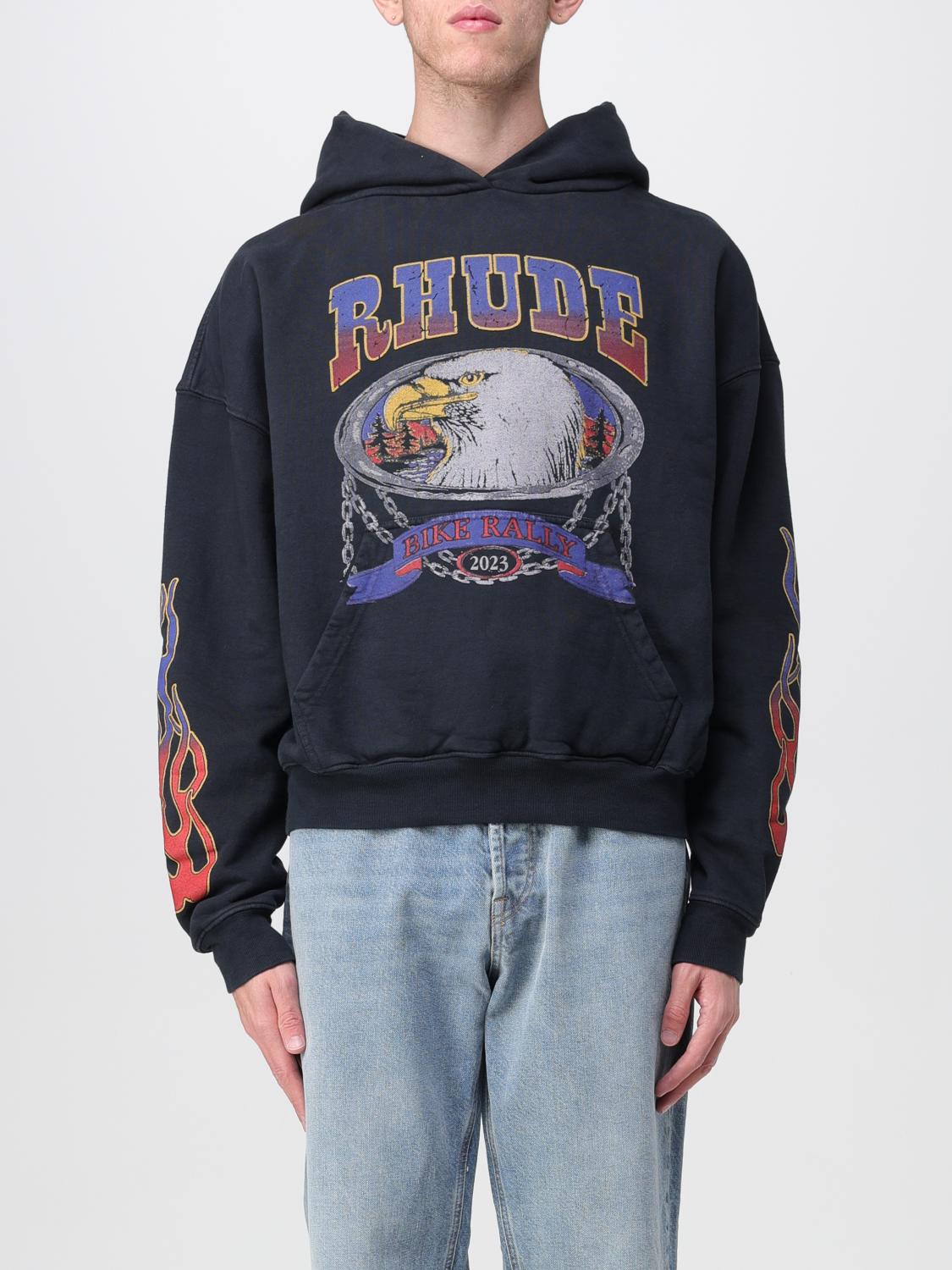 RHUDE: Sweatshirt men - Black | Rhude sweatshirt RHFW23HO06012610 ...