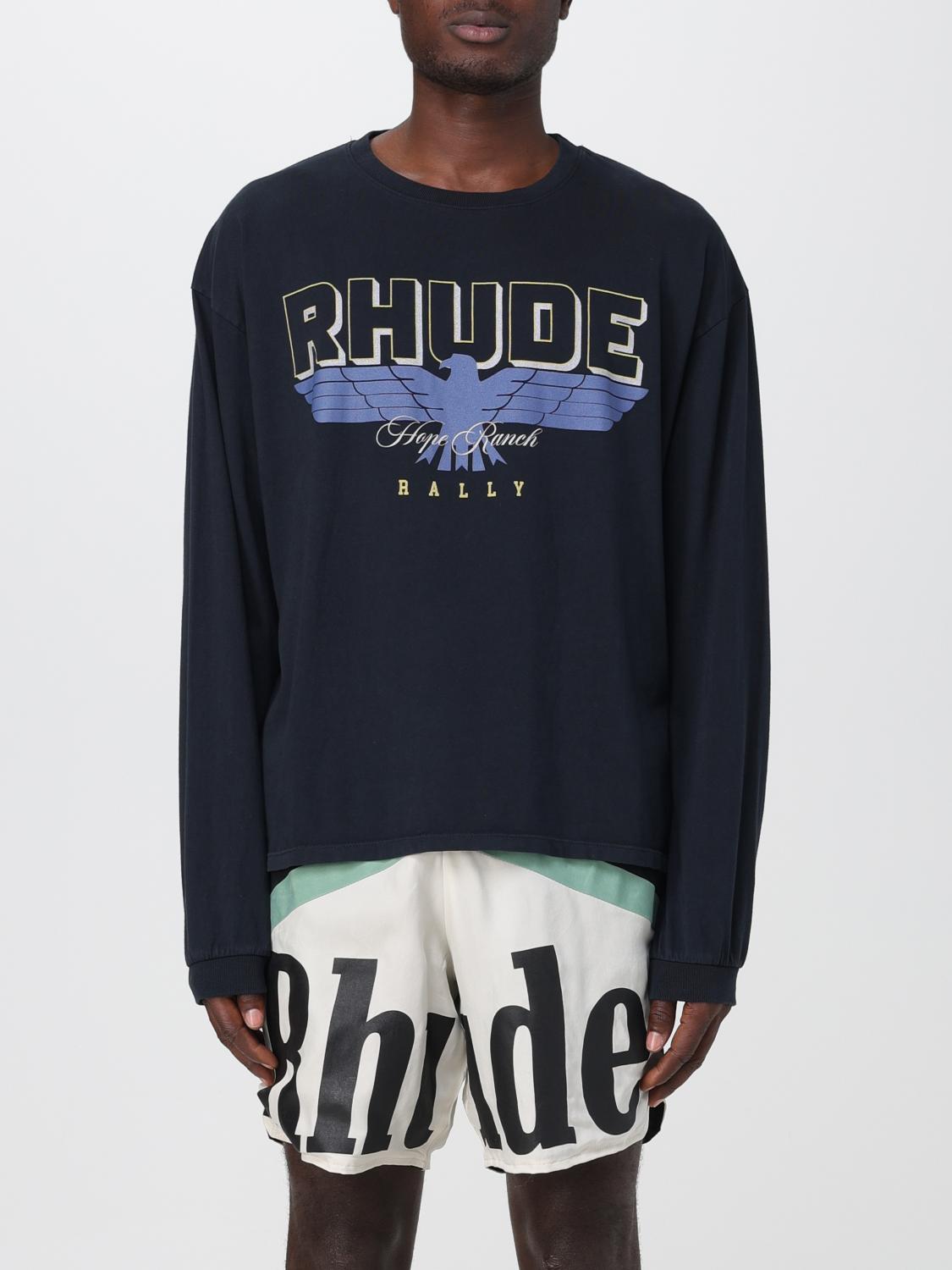 RHUDE: T-shirt men - Black | Rhude t-shirt RHFW23TT09012610 online at ...