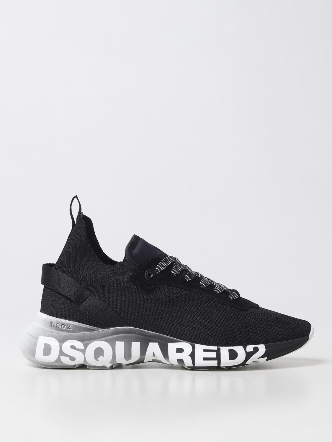 DSQUARED2: Fly sneakers in stretch knit - Black | Dsquared2 sneakers ...