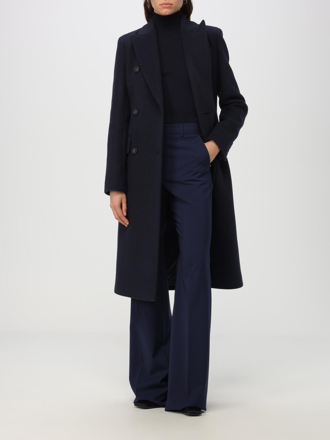 Sportmax Outlet: coat in wool and cashmere blend - Navy | Sportmax coat ...
