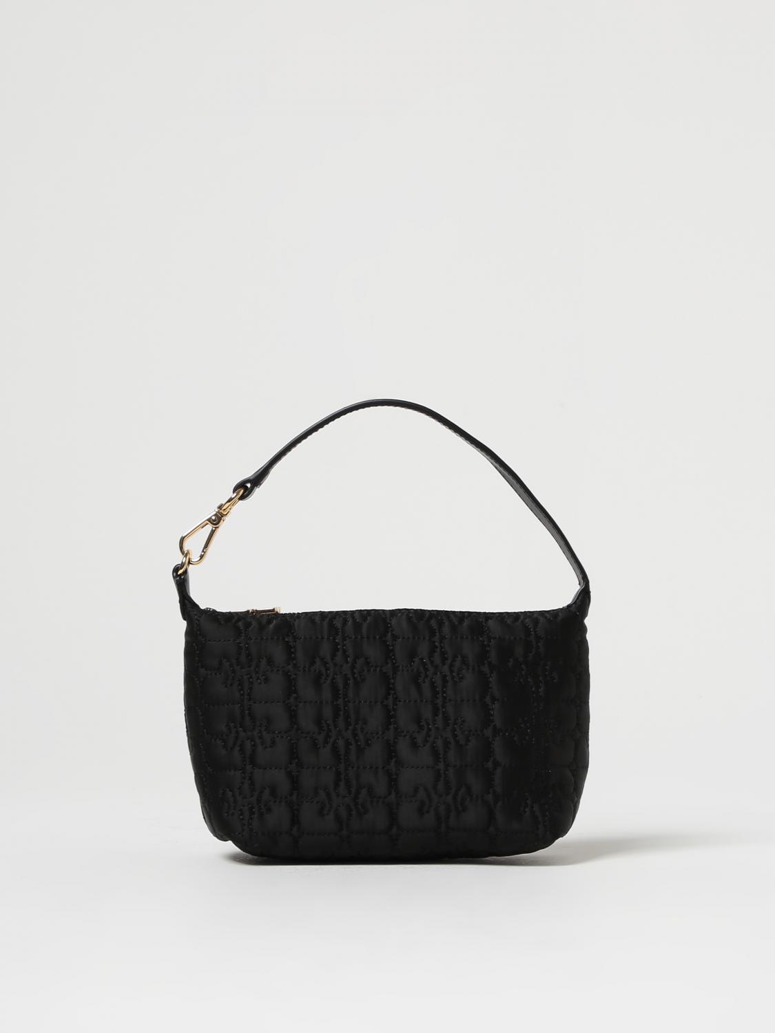 GANNI: Butterfly bag in recycled nylon with logo - Black | Ganni mini ...