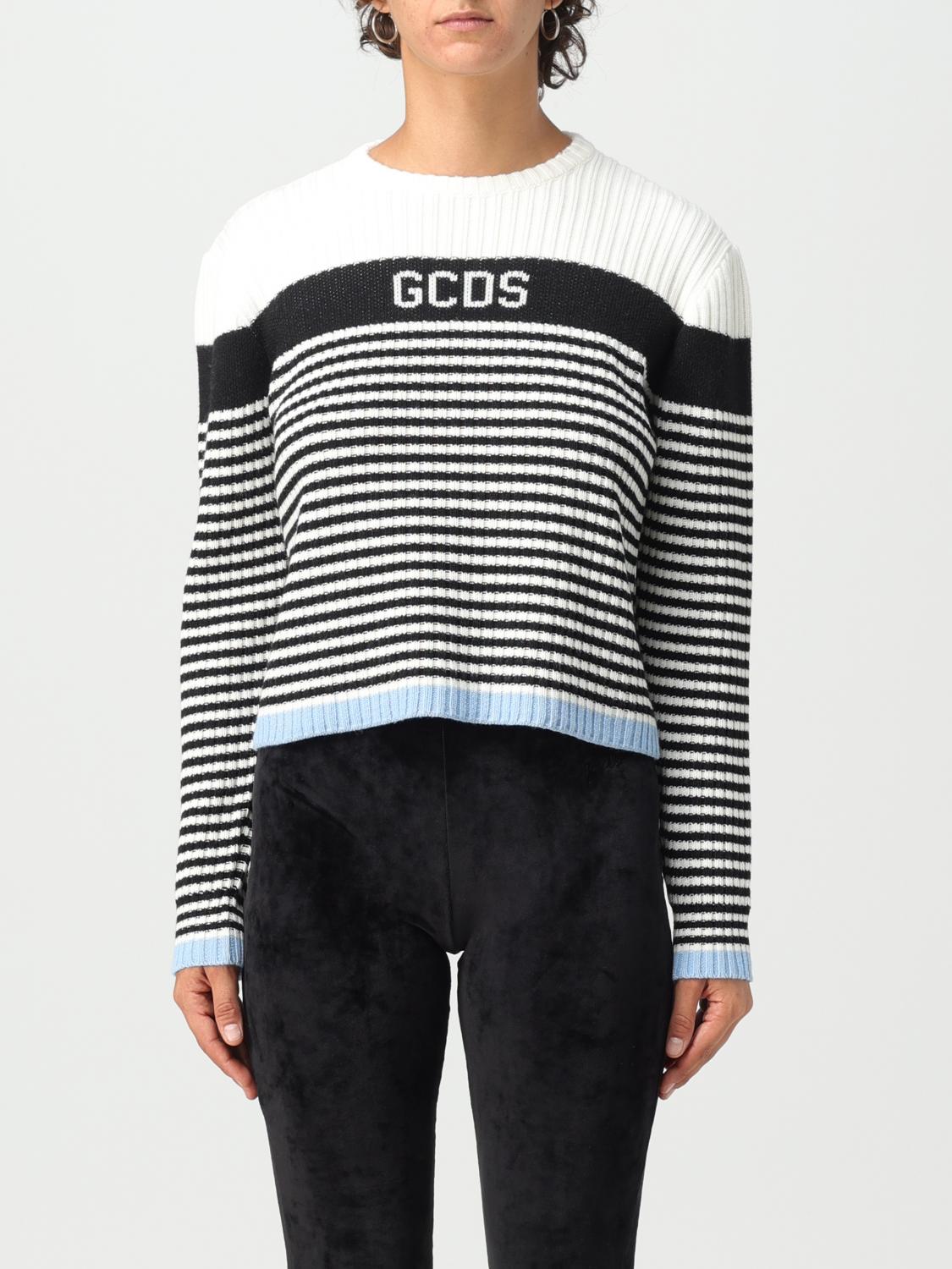 GCDS: Sweater woman - White | GCDS sweater FW23W380006 online at GIGLIO.COM