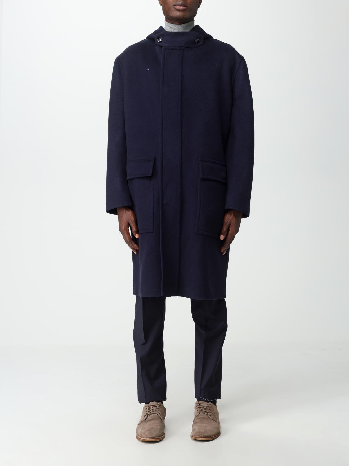 BRIONI: Coat men - Navy | Brioni coat SHNH0LOAA40 online at GIGLIO.COM