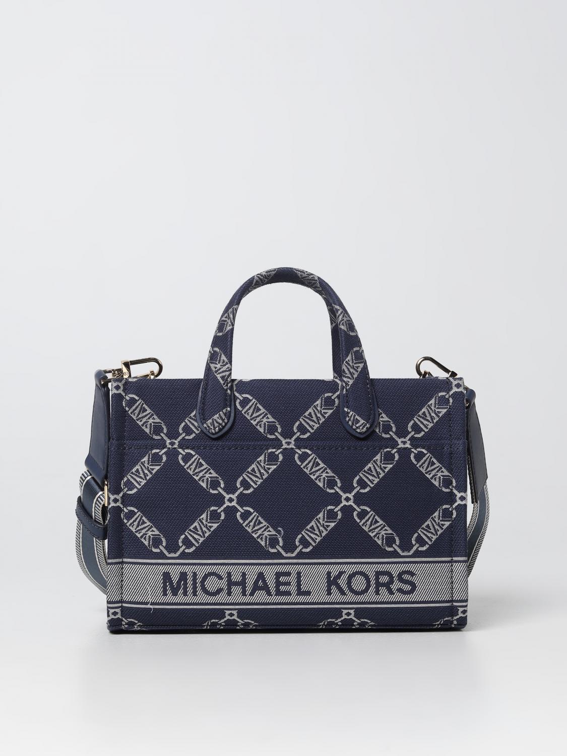 MICHAEL MICHAEL KORS: Gigi bag in printed cotton blend - Navy | Michael ...