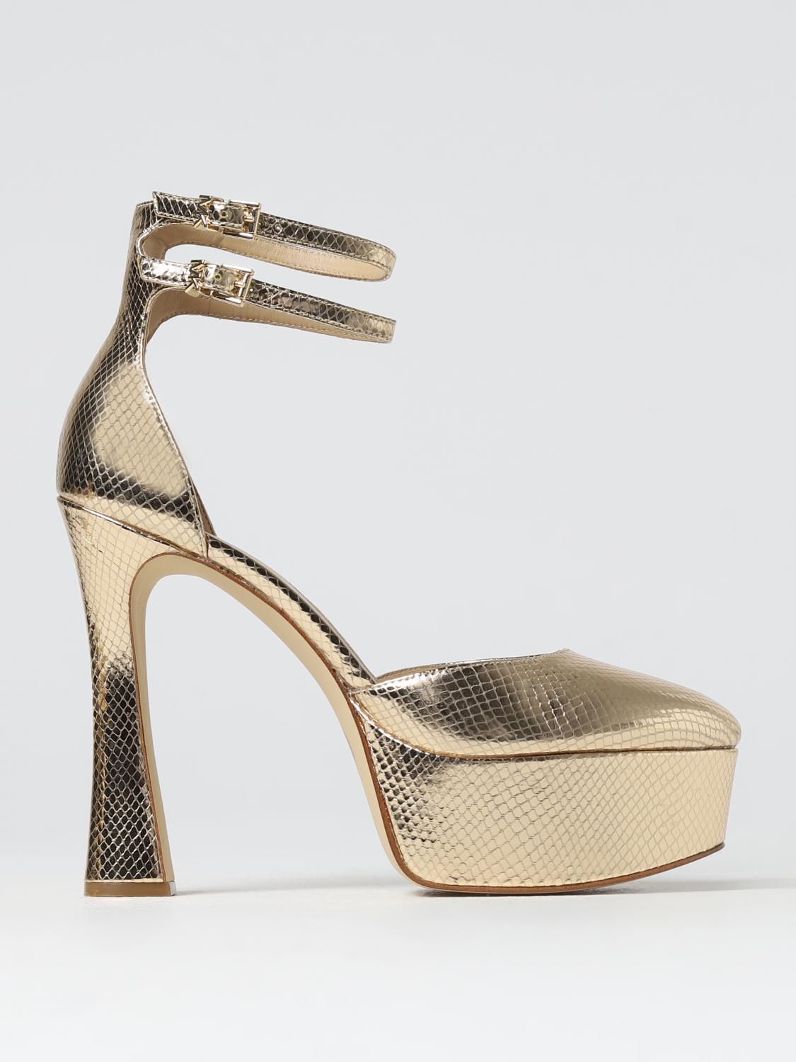 MICHAEL KORS: Martina Mary Jane in laminated leather - Gold | Michael ...