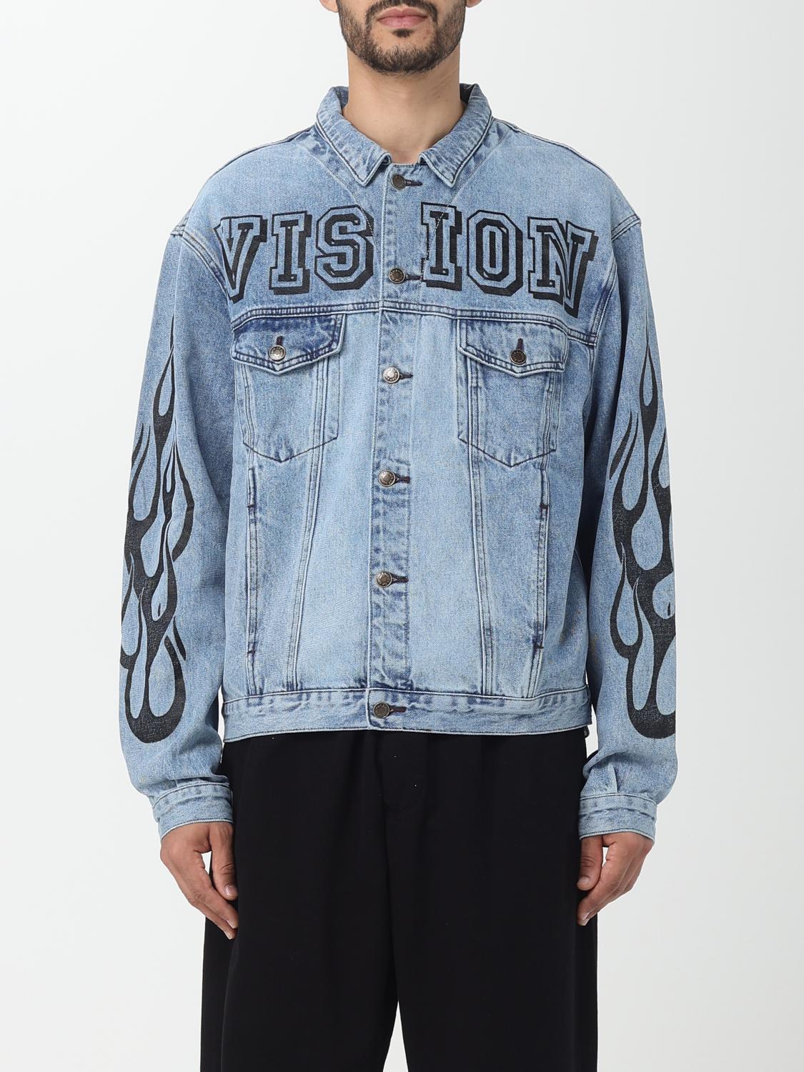 VISION OF SUPER: Jacket men - Gnawed Blue | Vision Of Super jacket ...